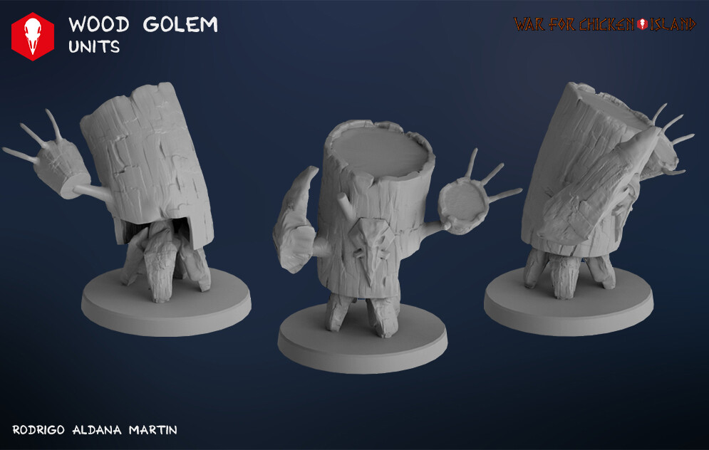 frogx4 - Wood Golem Remake - Miniature