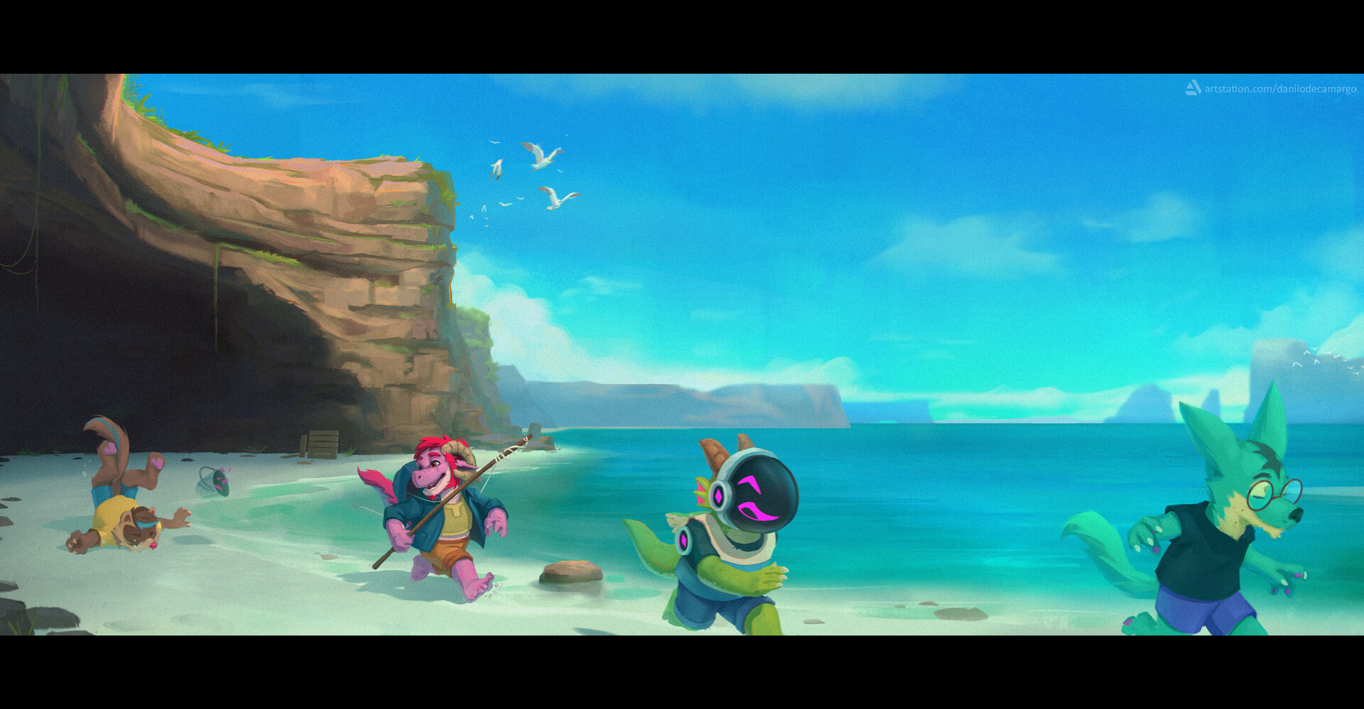 ArtStation - beach with friends
