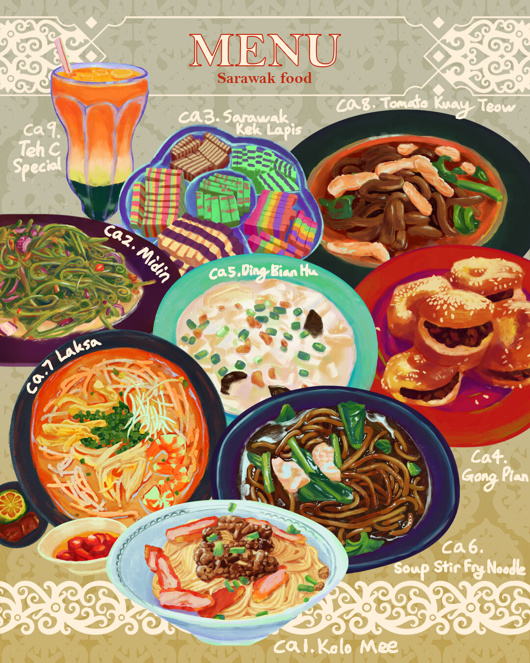 ArtStation - Sarawak Food 🍜😋