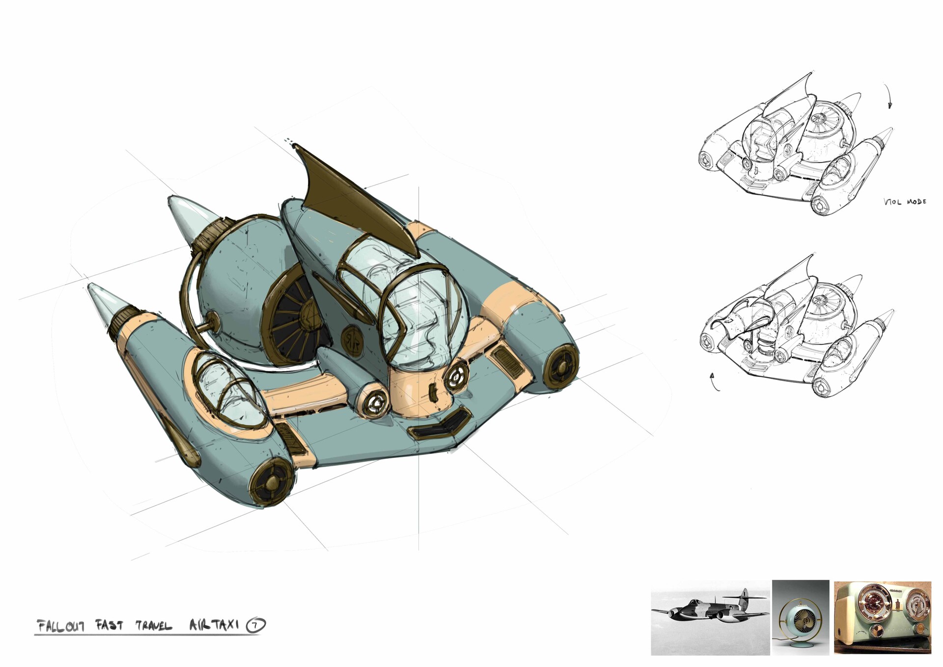 Dominic Chan - Concept Art and Design - Fallout Fast Travel Air Taxi