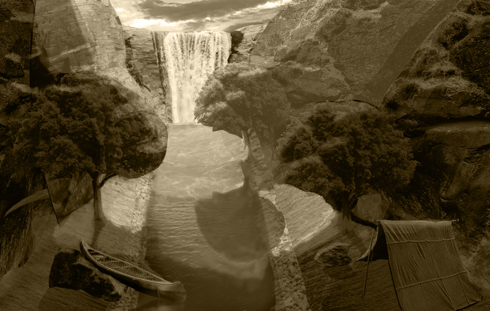 ArtStation - Old Photo Graph of a Ravine