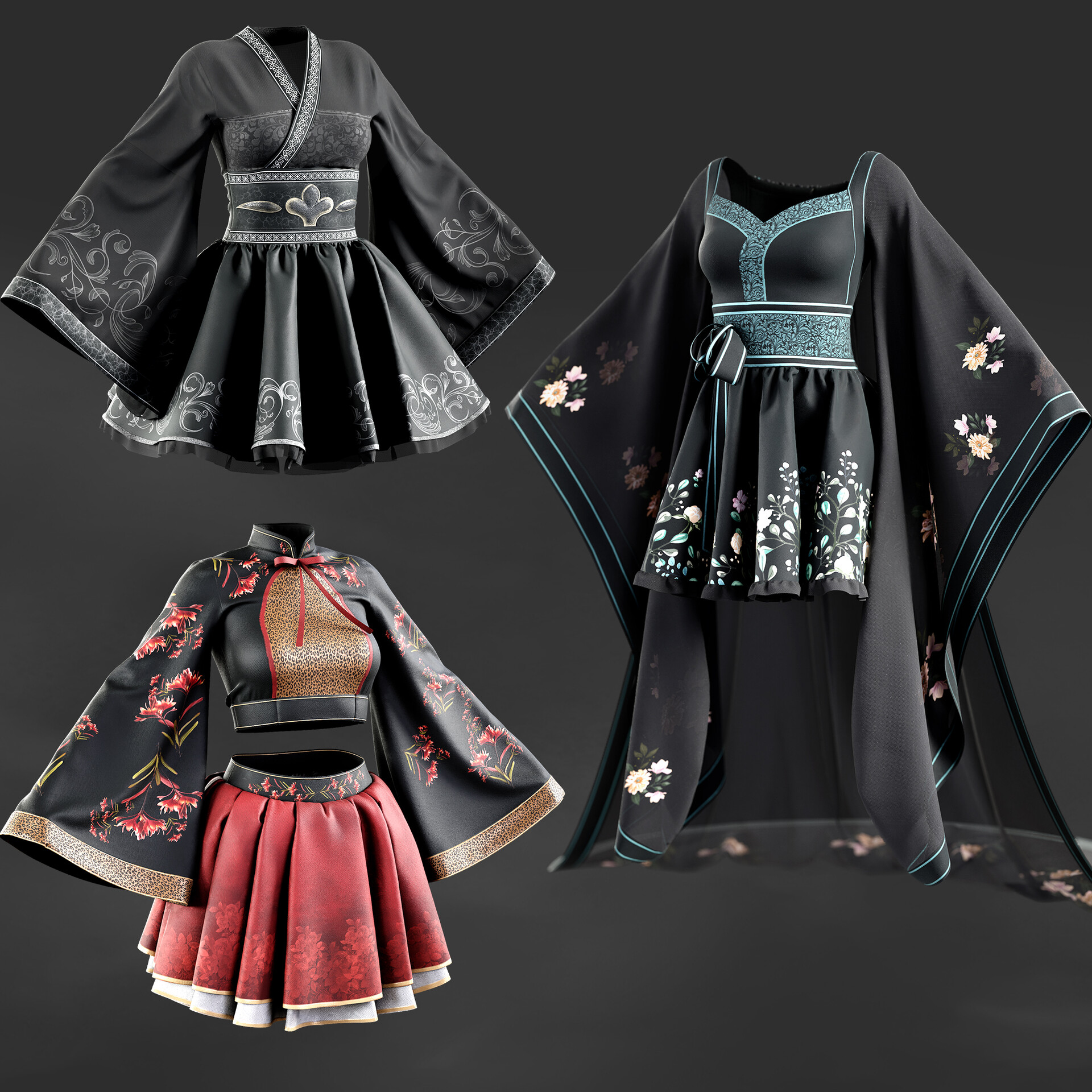 ArtStation - 3 Fantasy Dresses / Marvelous Designer / 4k Textures/Smart ...
