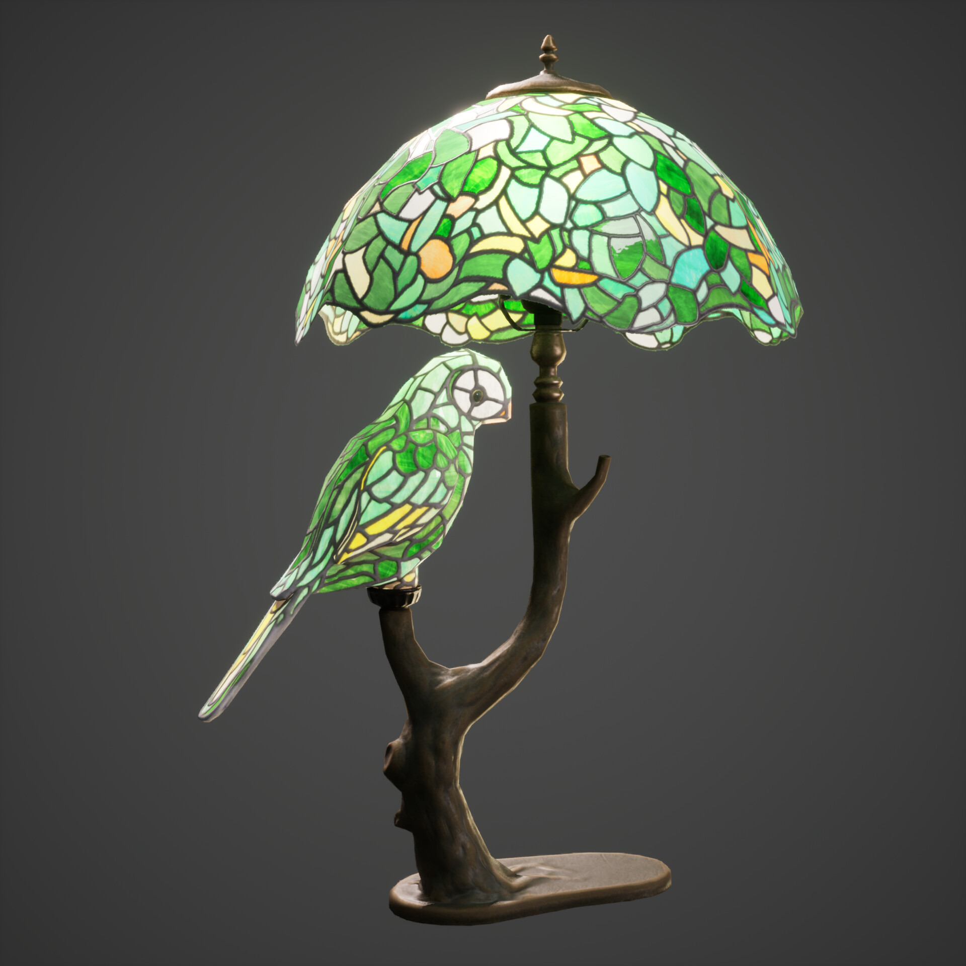 ArtStation - Stained Glass Bird Lamp