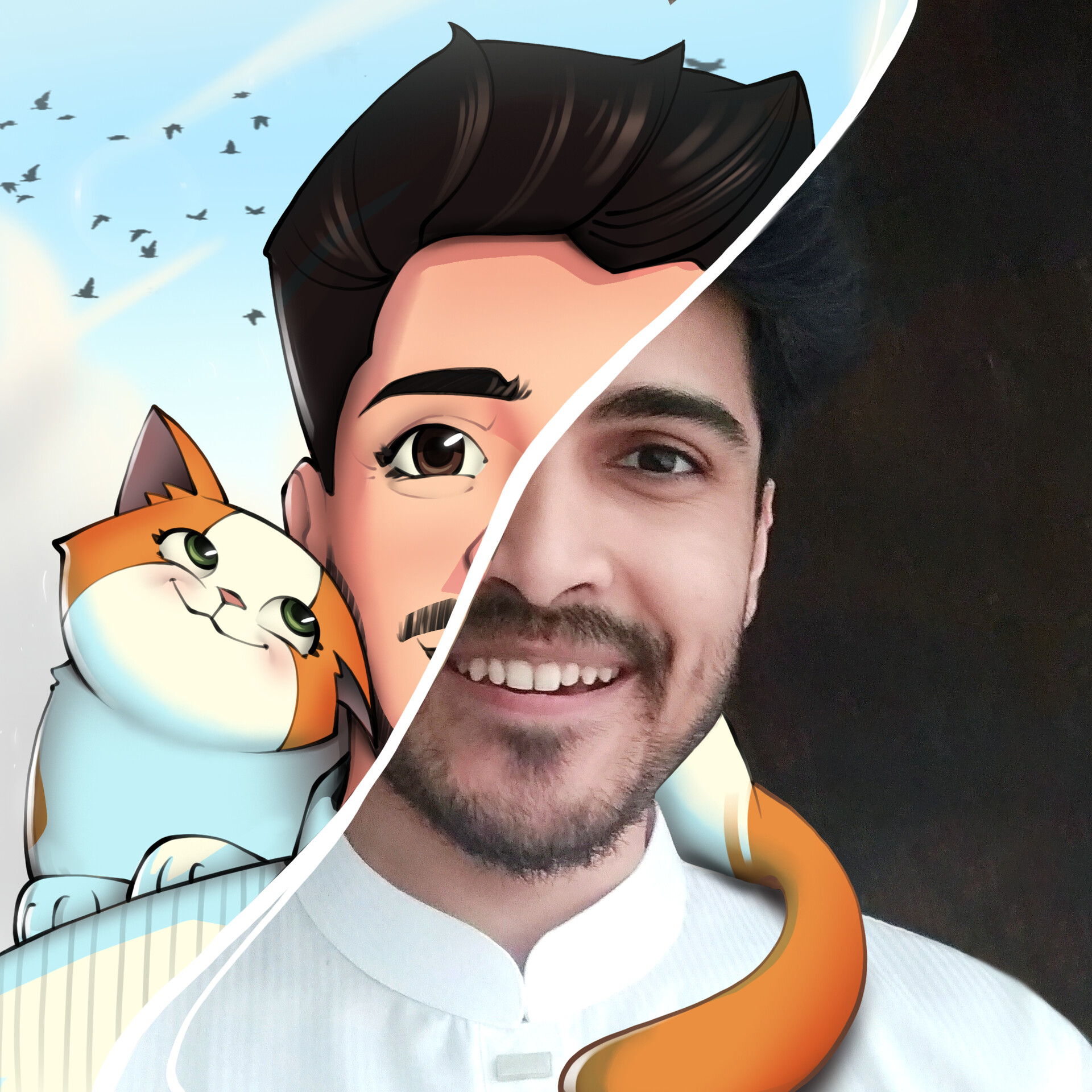 ArtStation - half face art