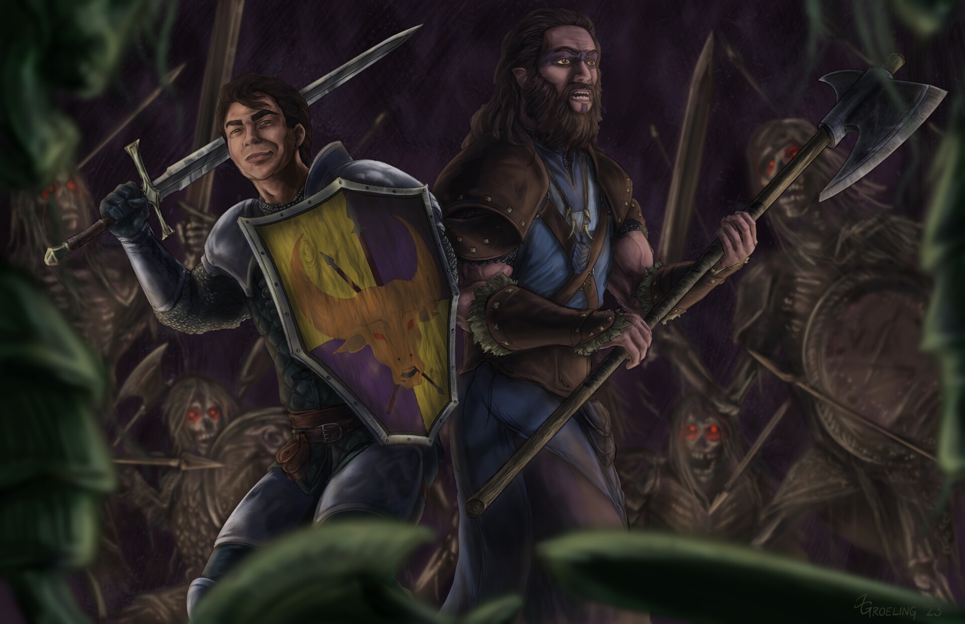 ArtStation - "Helk & Cronin in Helheim" - Character Commission