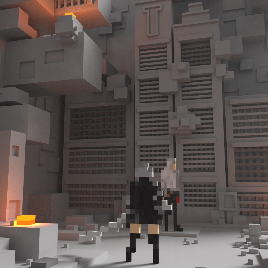 ArtStation - Nier Automata - Copied City Voxel