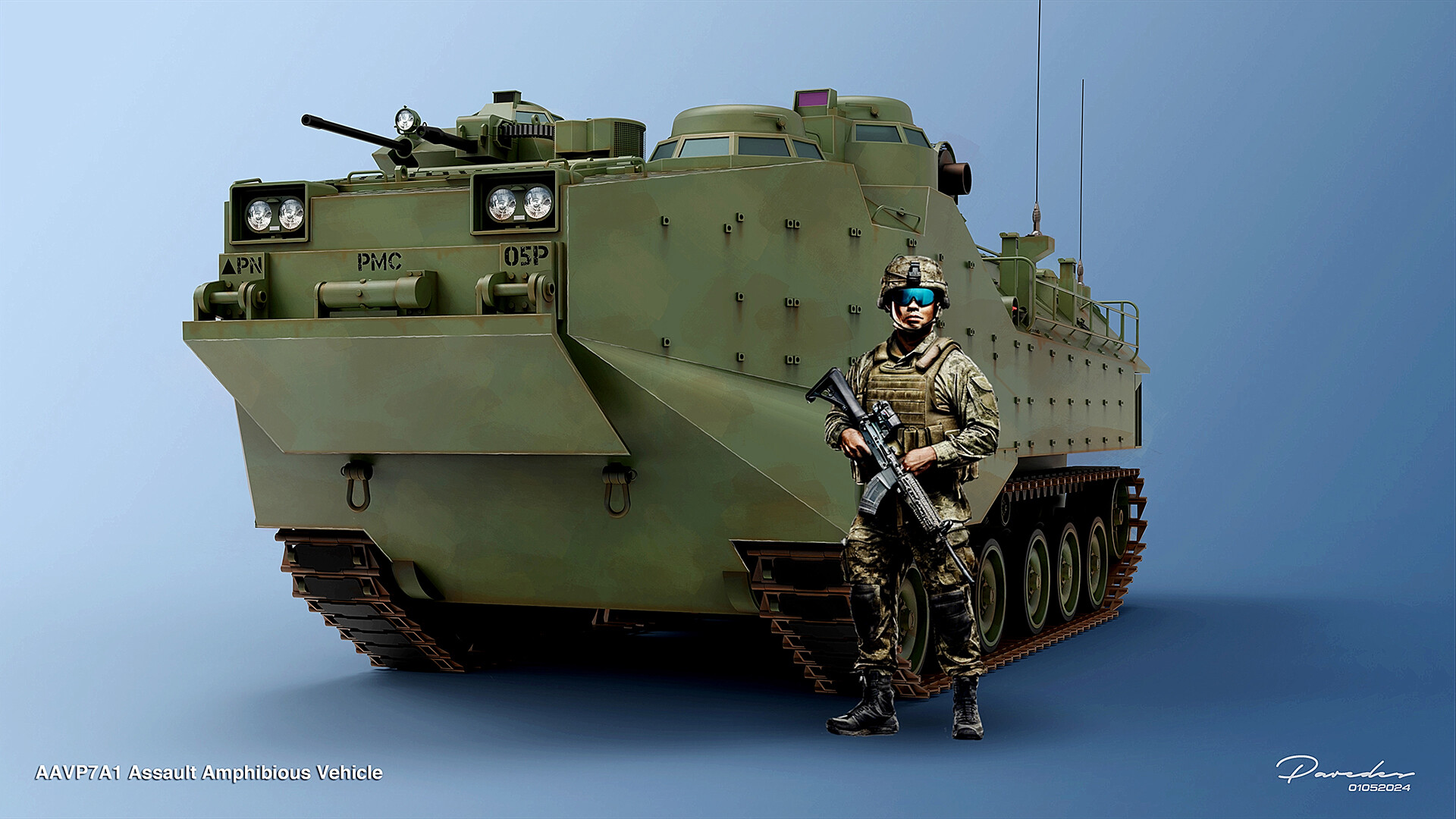 ArtStation - AAVP7A1 Assault Amphibious Vehicle