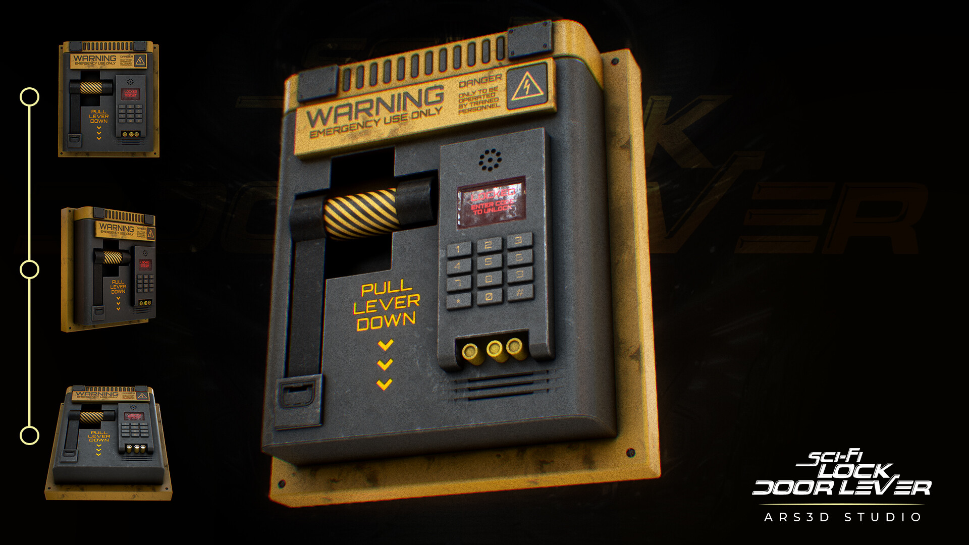 ArtStation - Sci-Fi Lock Door Lever Low-poly 3D model