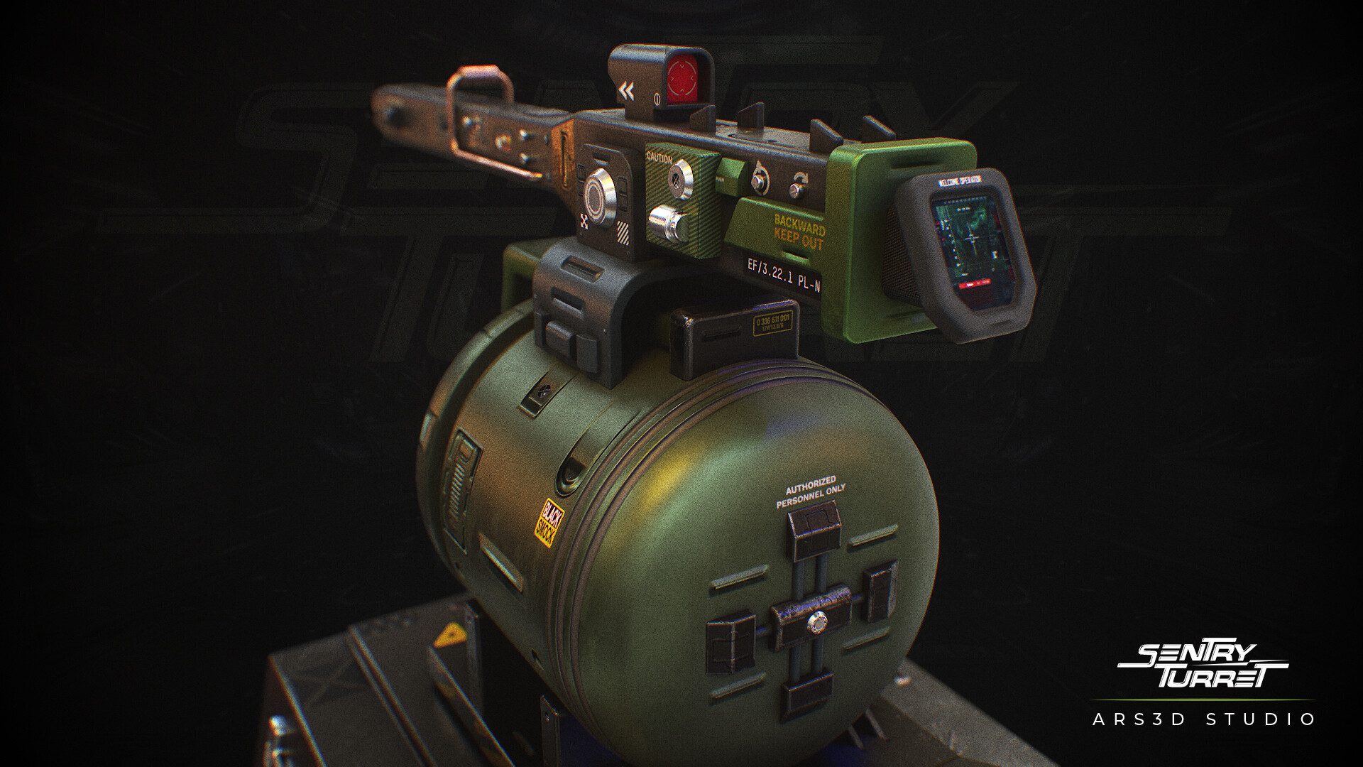 ArtStation - Sentry Turret 3D Model