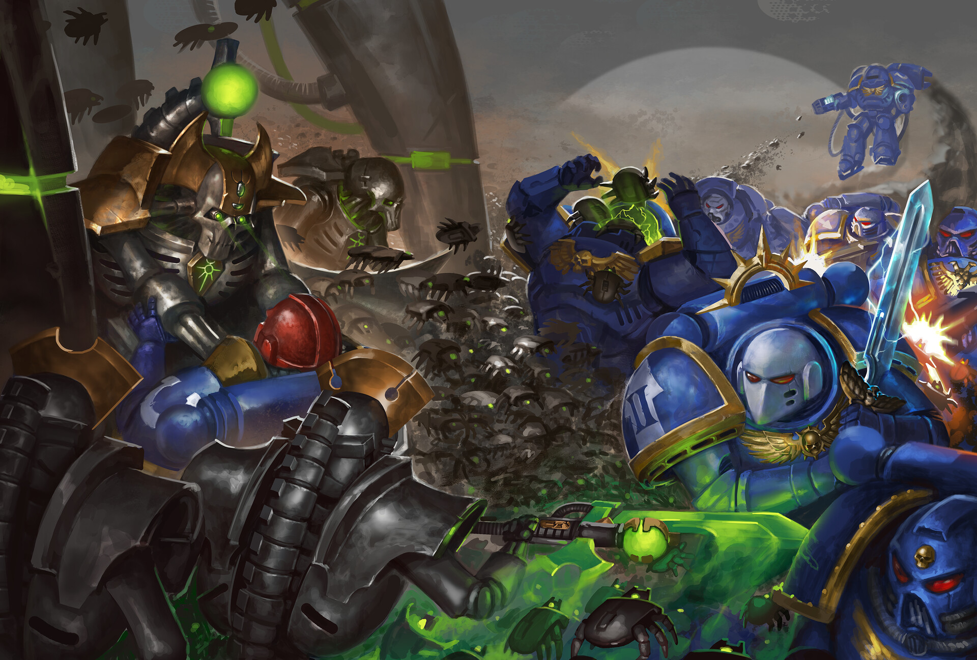 ArtStation - Ultramarines vs necrons