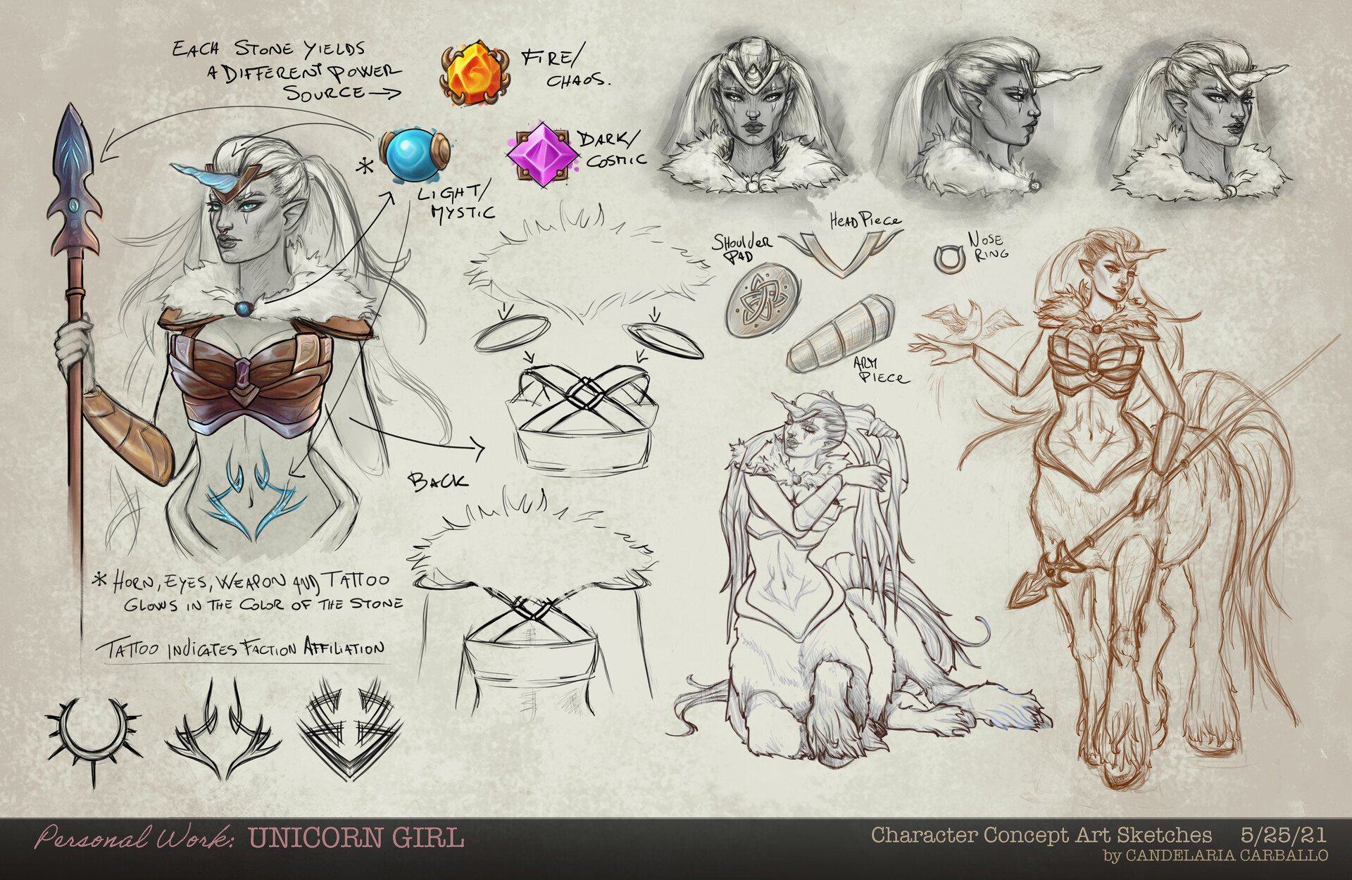 ArtStation - Unicorn Girl Sketches