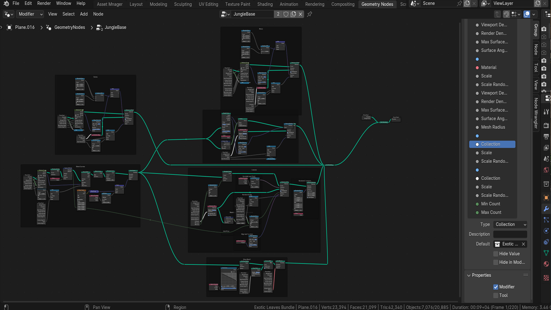 3D Tudor - Blender 4 Jungle Terrain Geometry Node