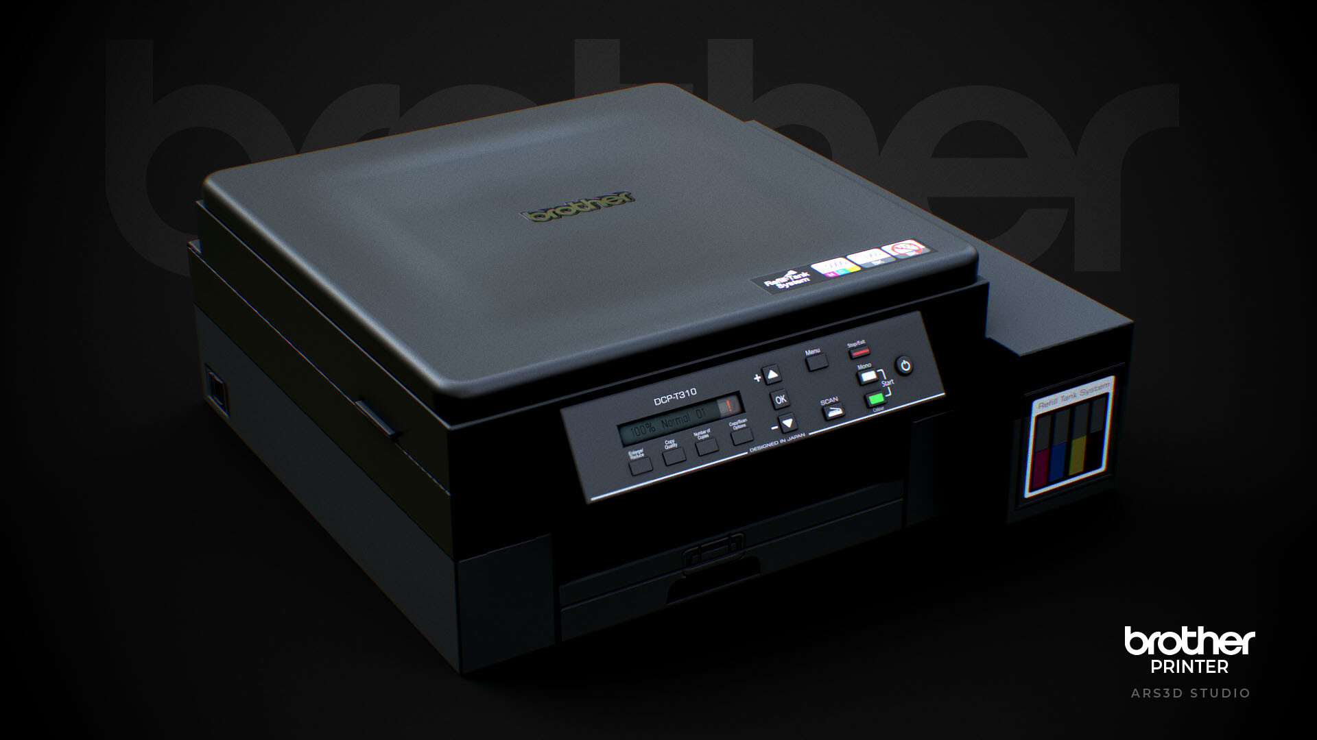 ArtStation - Printer Scanner Copier - Game Ready Low-poly 3D model