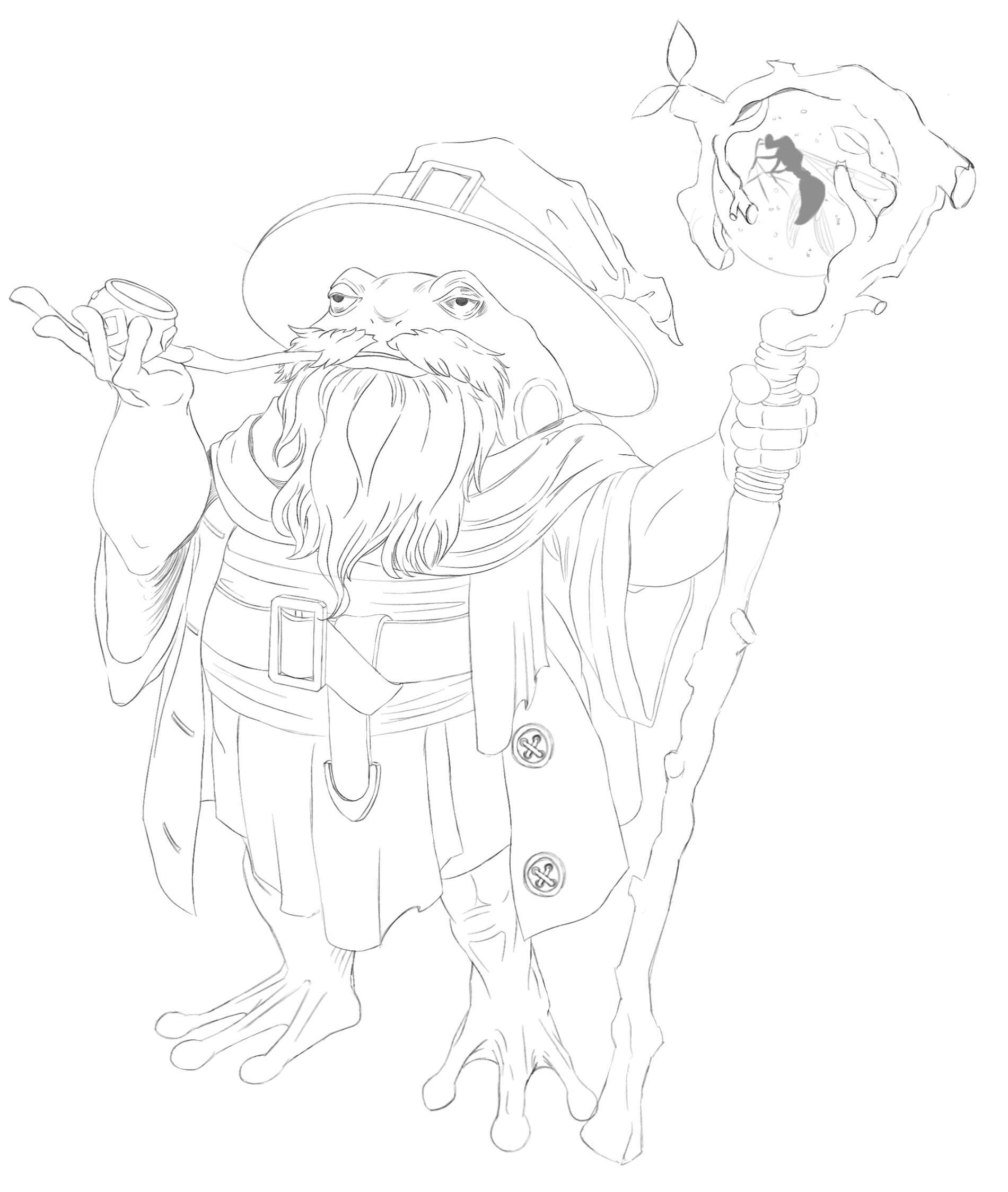 wizard frog coloring pages