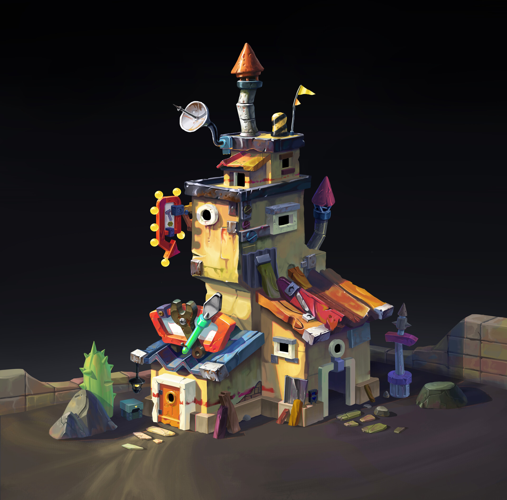 ArtStation - DieselPunk Engineer's House