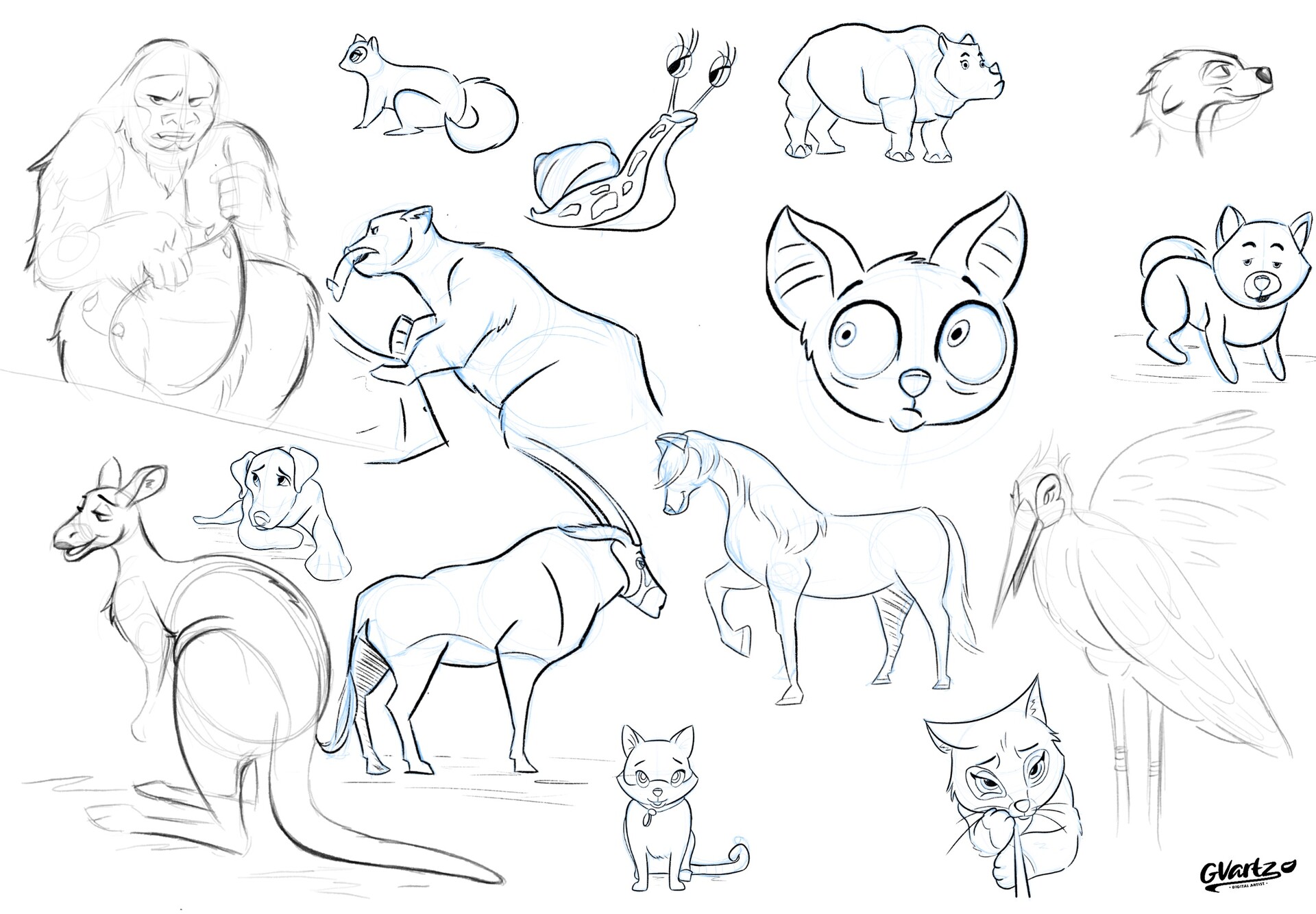 ArtStation - Animal sketches
