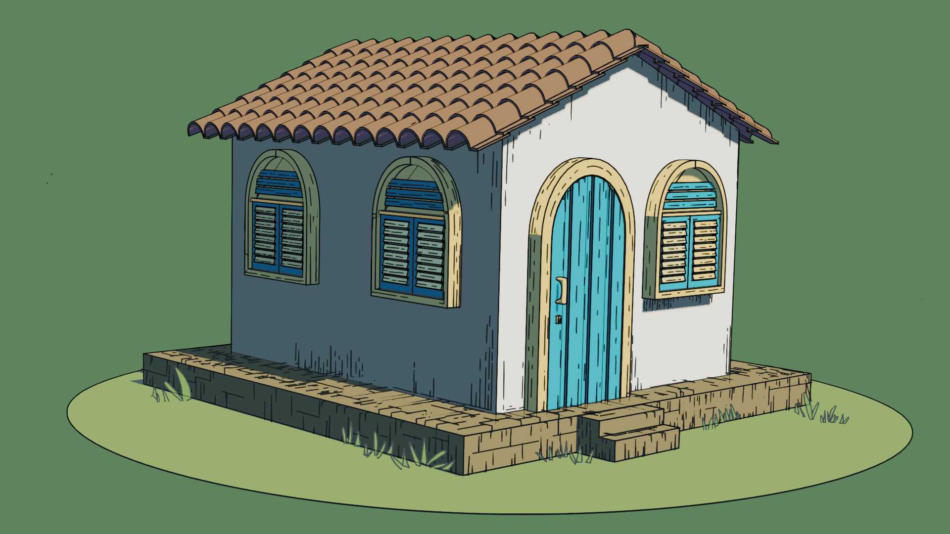 ArtStation - country house in Blender