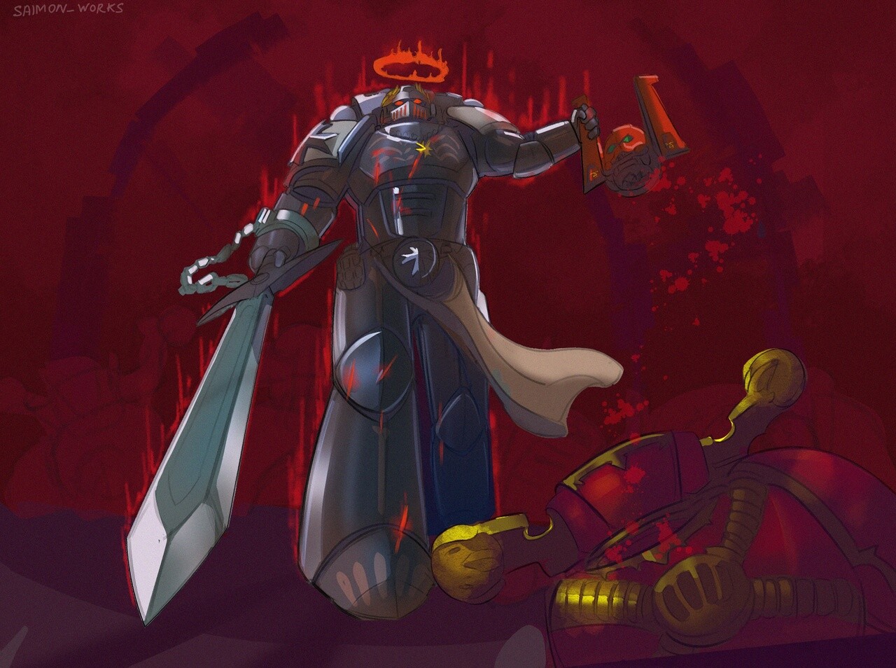 ArtStation - The Black Templar joined the ranks of the Legion of the Damned