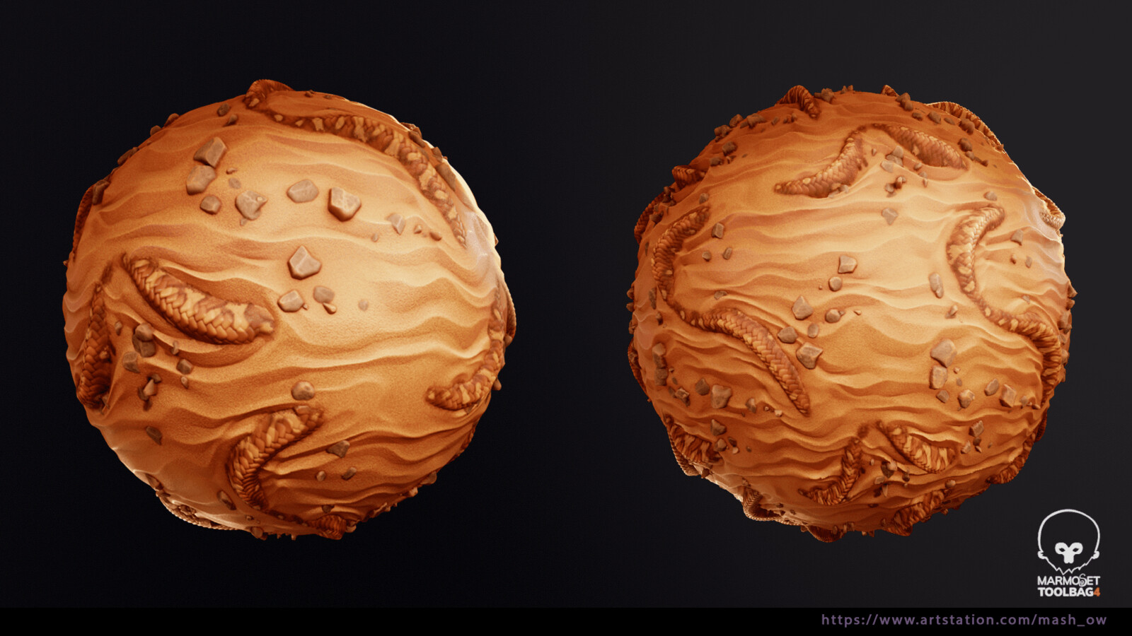 Maria Burdyugova 🦇 - Stylized Sand with snakes material Substance designer