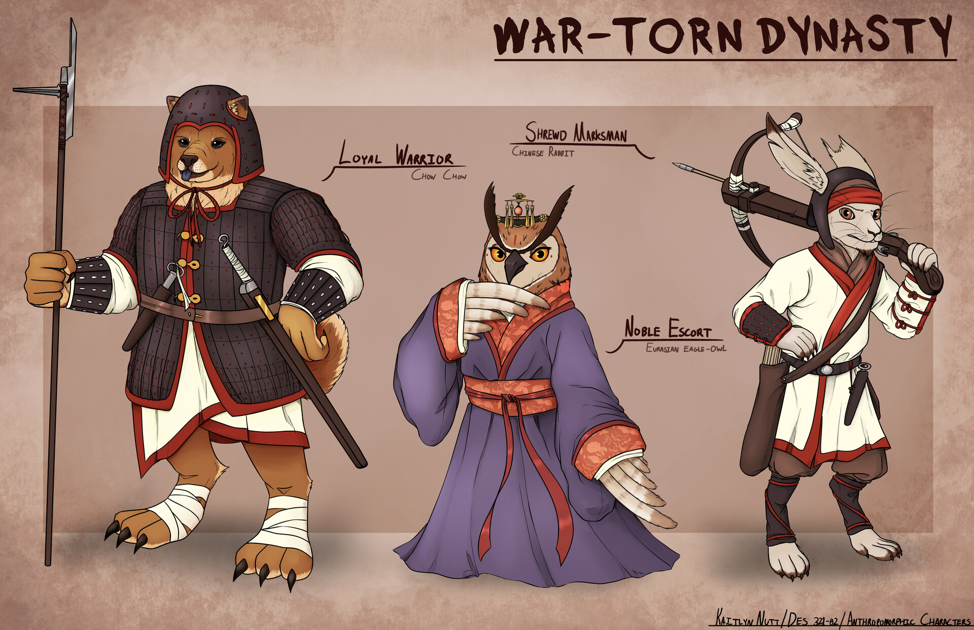 ArtStation - Anthropomorphic Character Design Project - War-torn Dynasty