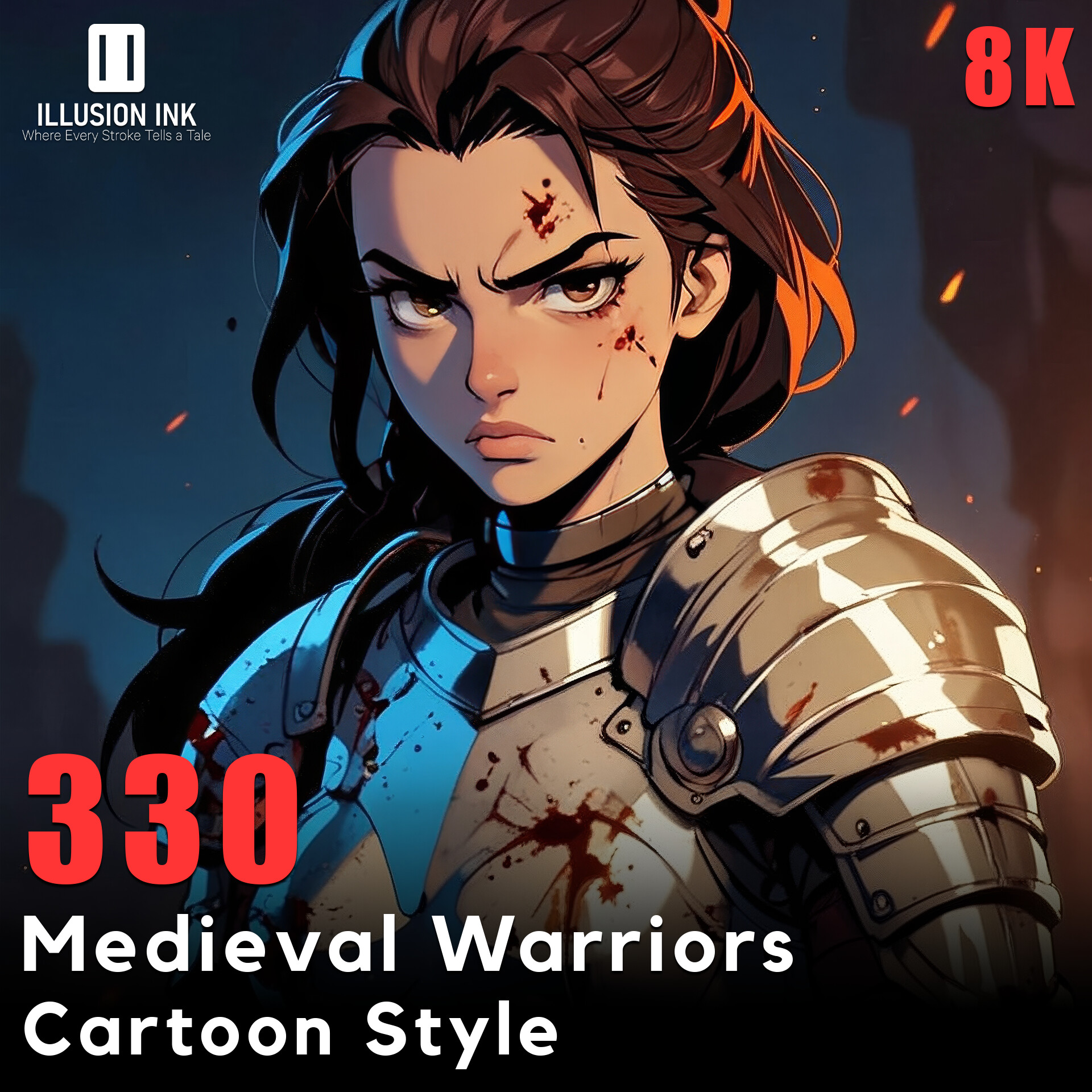 ILLUSION INK - 330 Medieval Warriors - Cartoon Style |8K