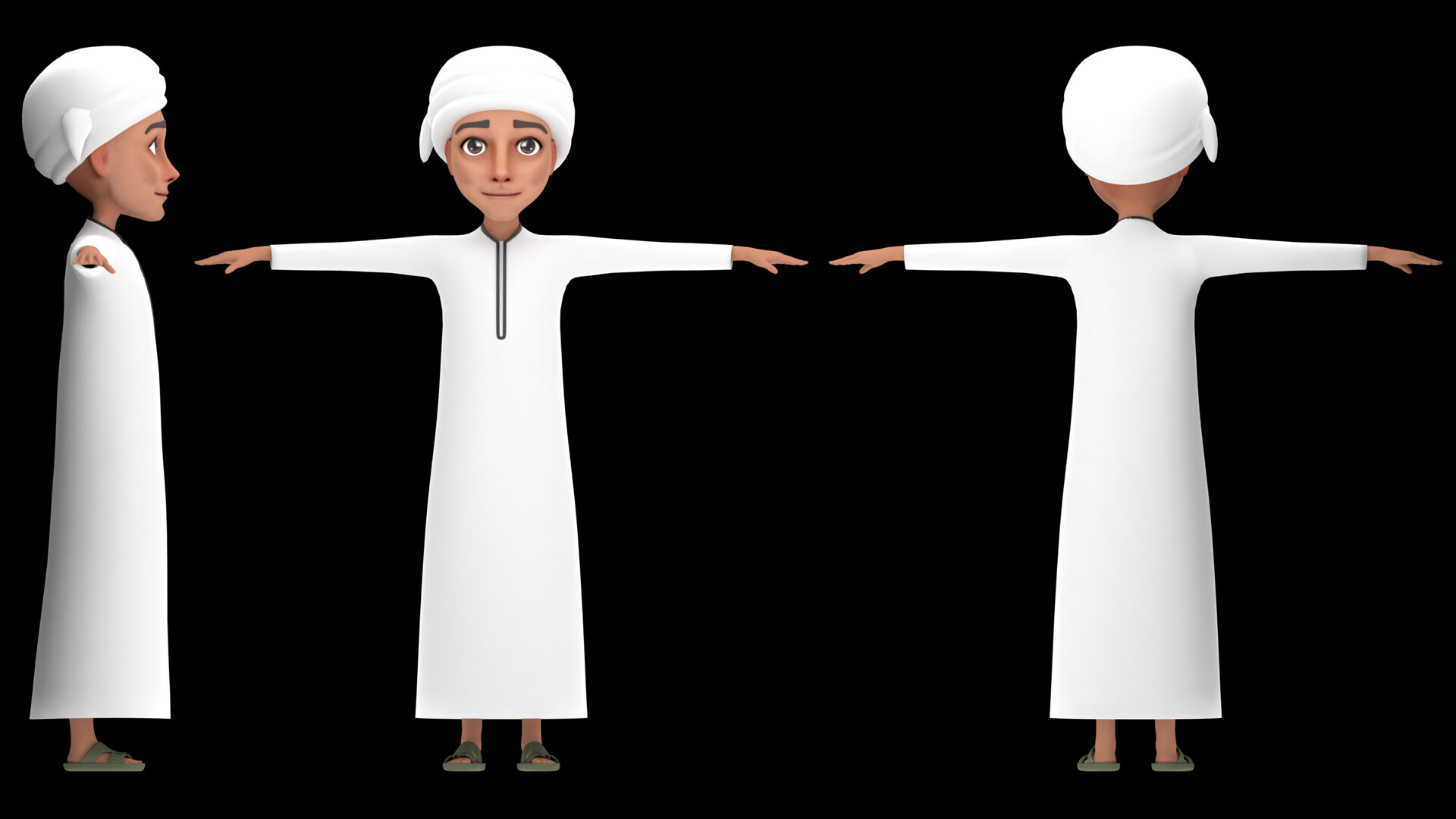 ArtStation - Arabic Traditional Outfit Boy Character 3D Model