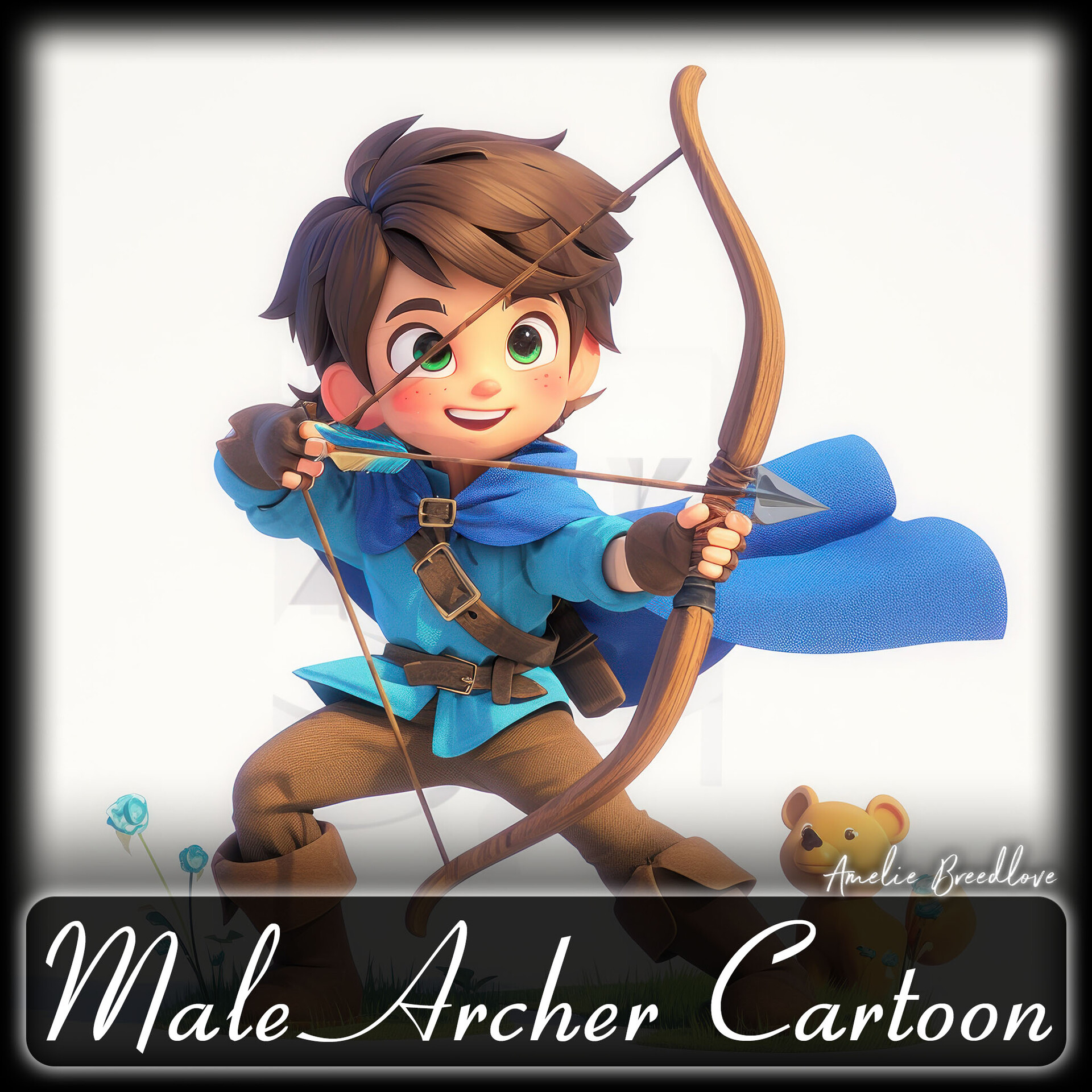 ArtStation - 200 Male Archer Cartoon (Full Body) Reference Pack | 4K | v.20
