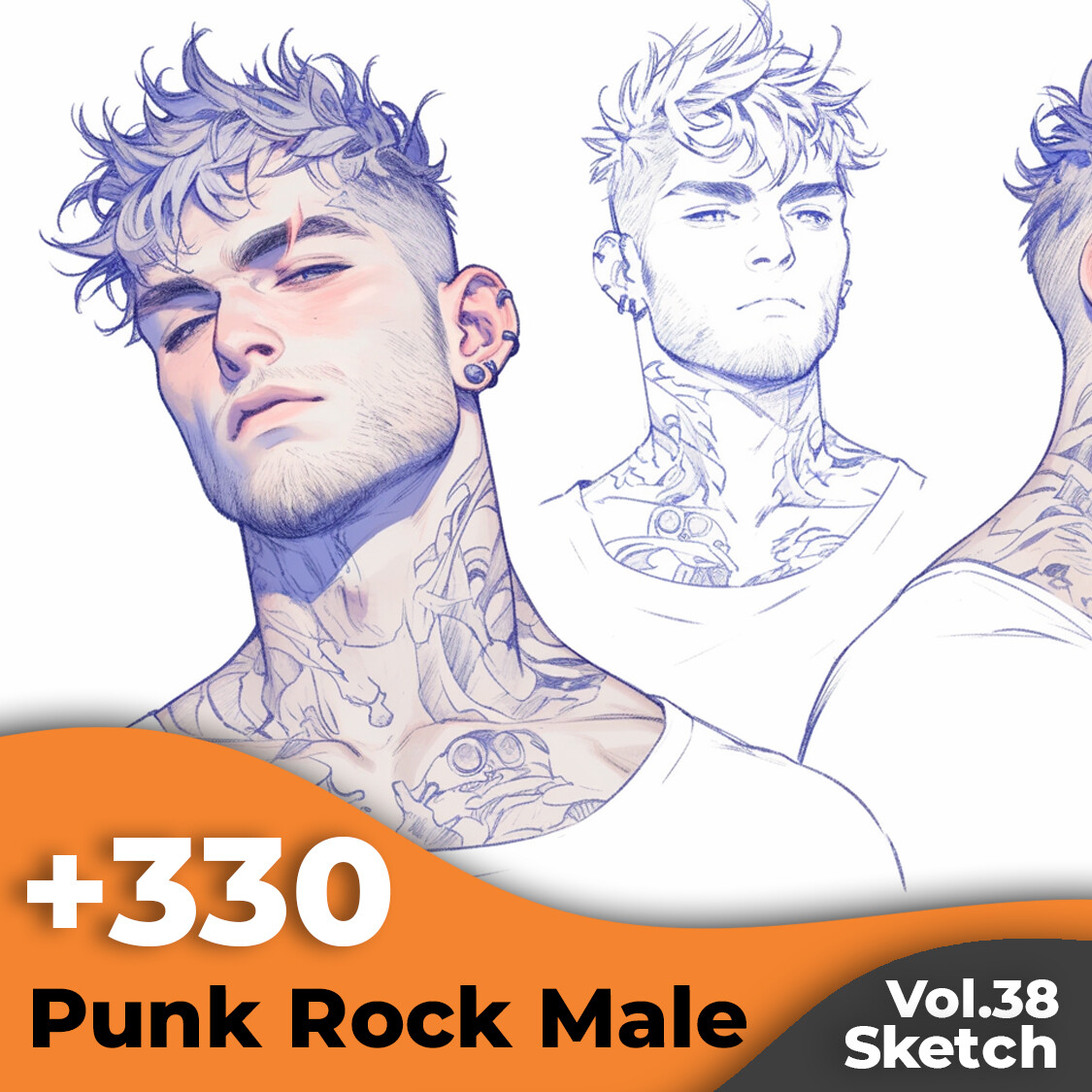 ArtStation - +330 Punk Rock Male Sketch Reference(4k)