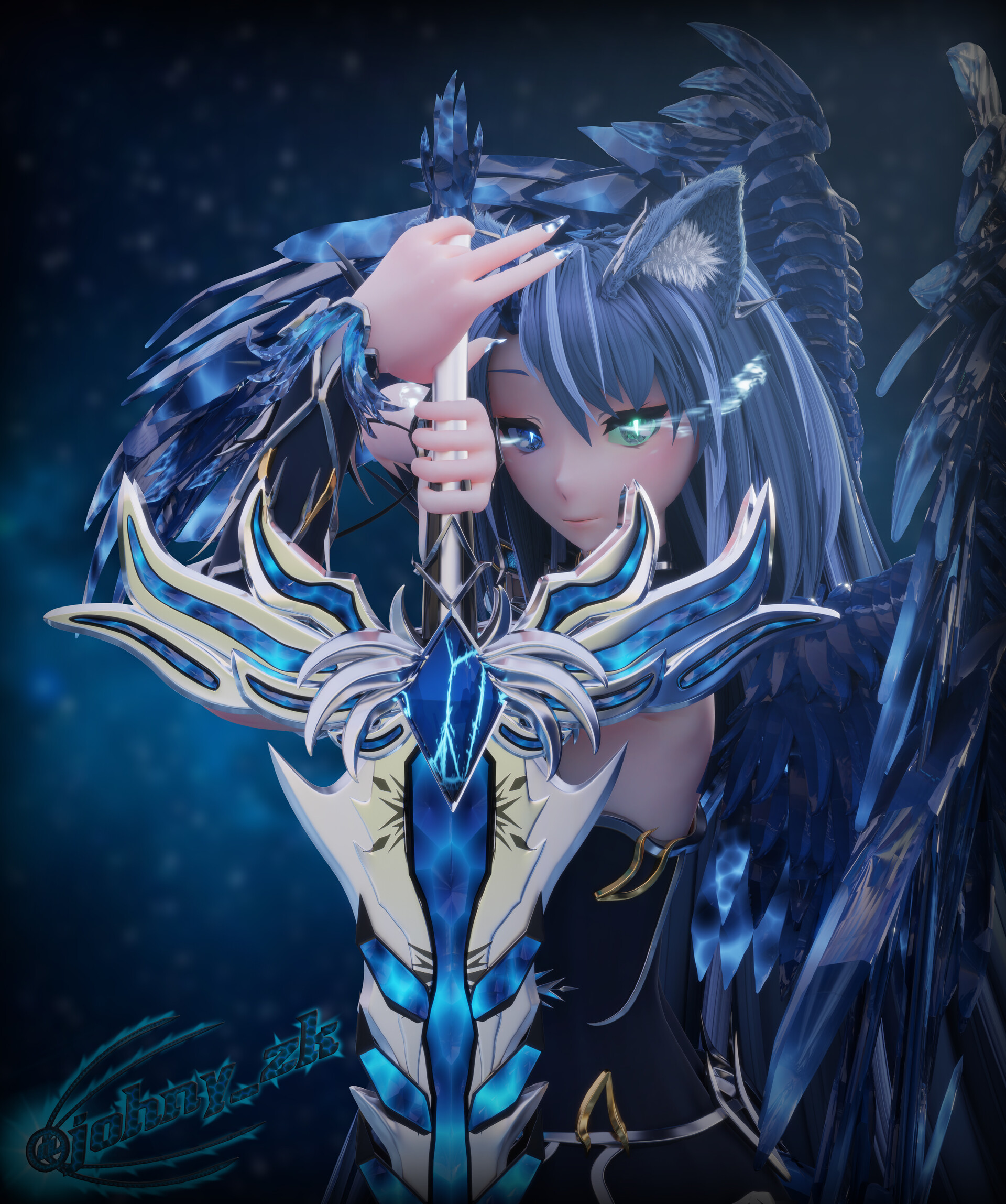 ArtStation - Angel of frost sword