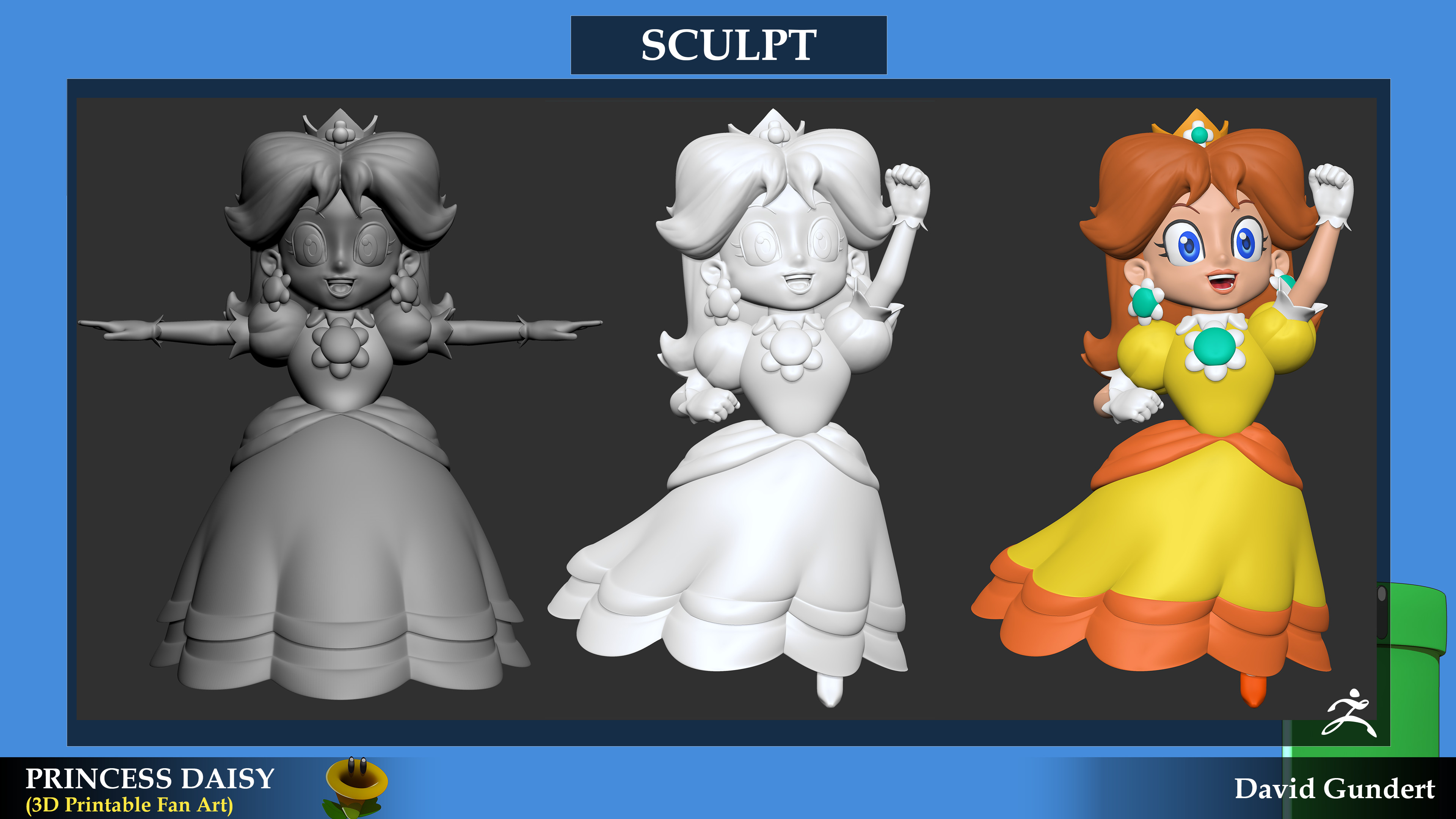Prinzessin Daisy Fan Art HD Wallpaper: Princess Daisy, Yellow Dress,