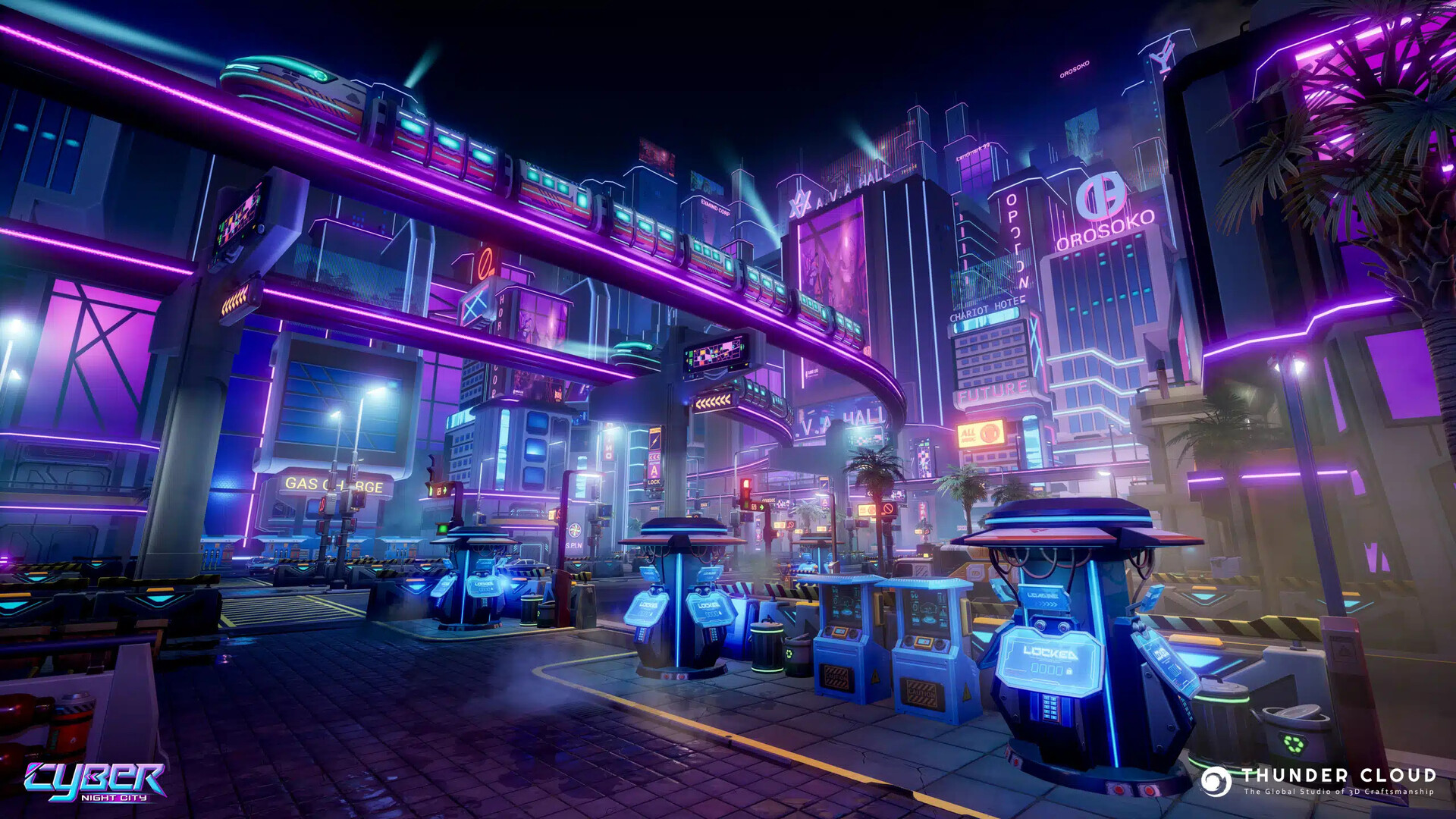 Thunder Cloud Studio - Stylized PBR 3D Environment - Cyber Night City ...