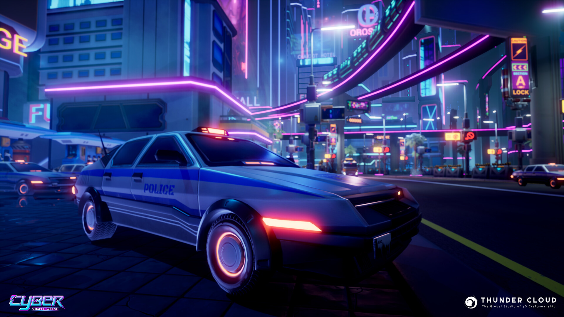 Thunder Cloud Studio - Stylized PBR 3D Environment - Cyber Night City ...