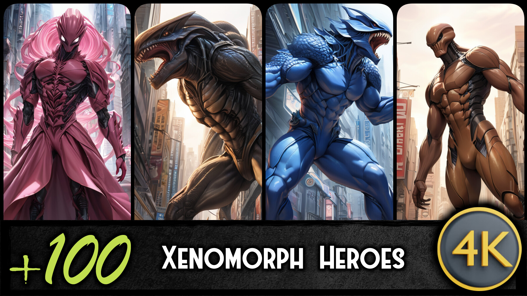 ArtStation - 100 Xenomorph Heroes | Full Body | 4K