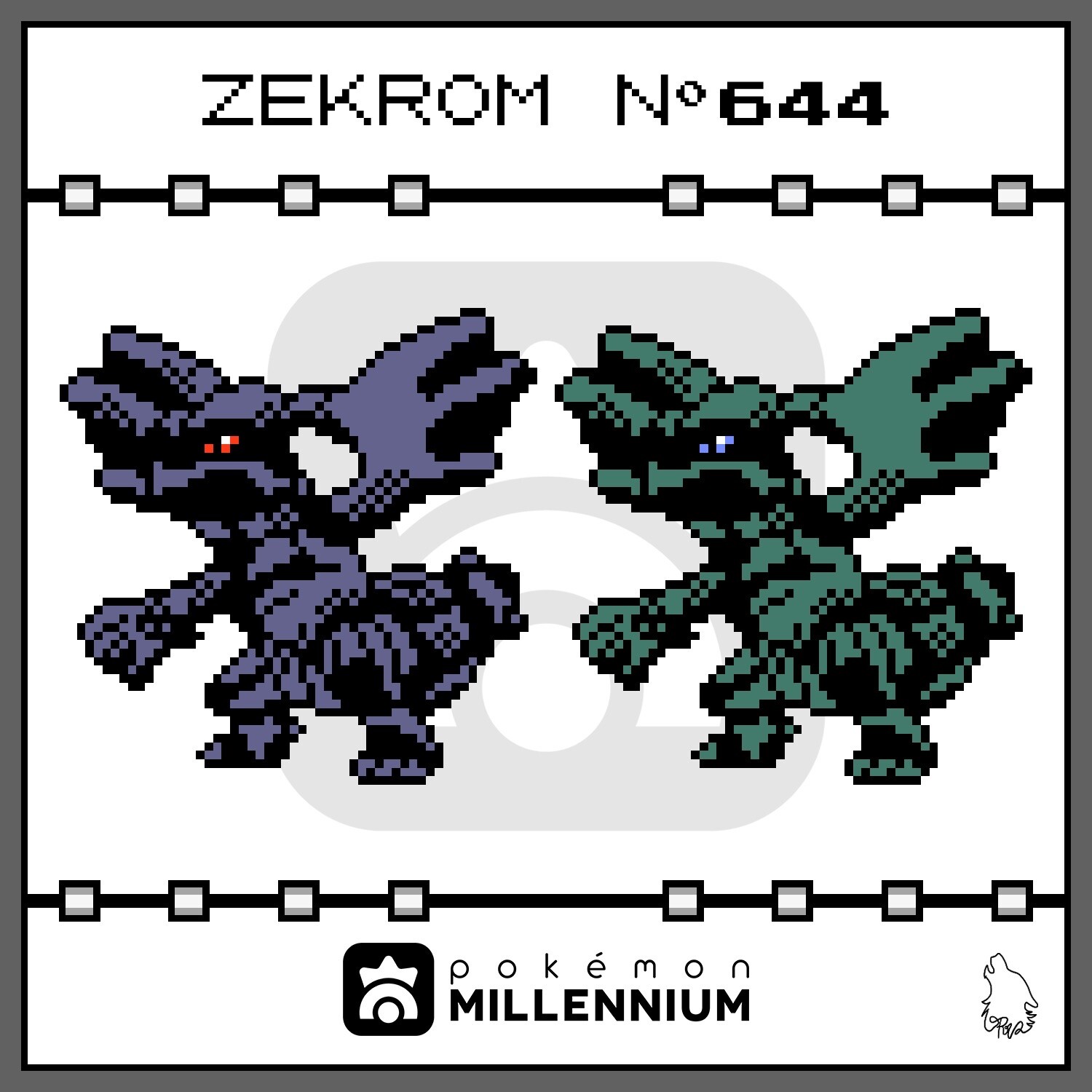 ArtStation - A gen 2 Zekrom pixel art