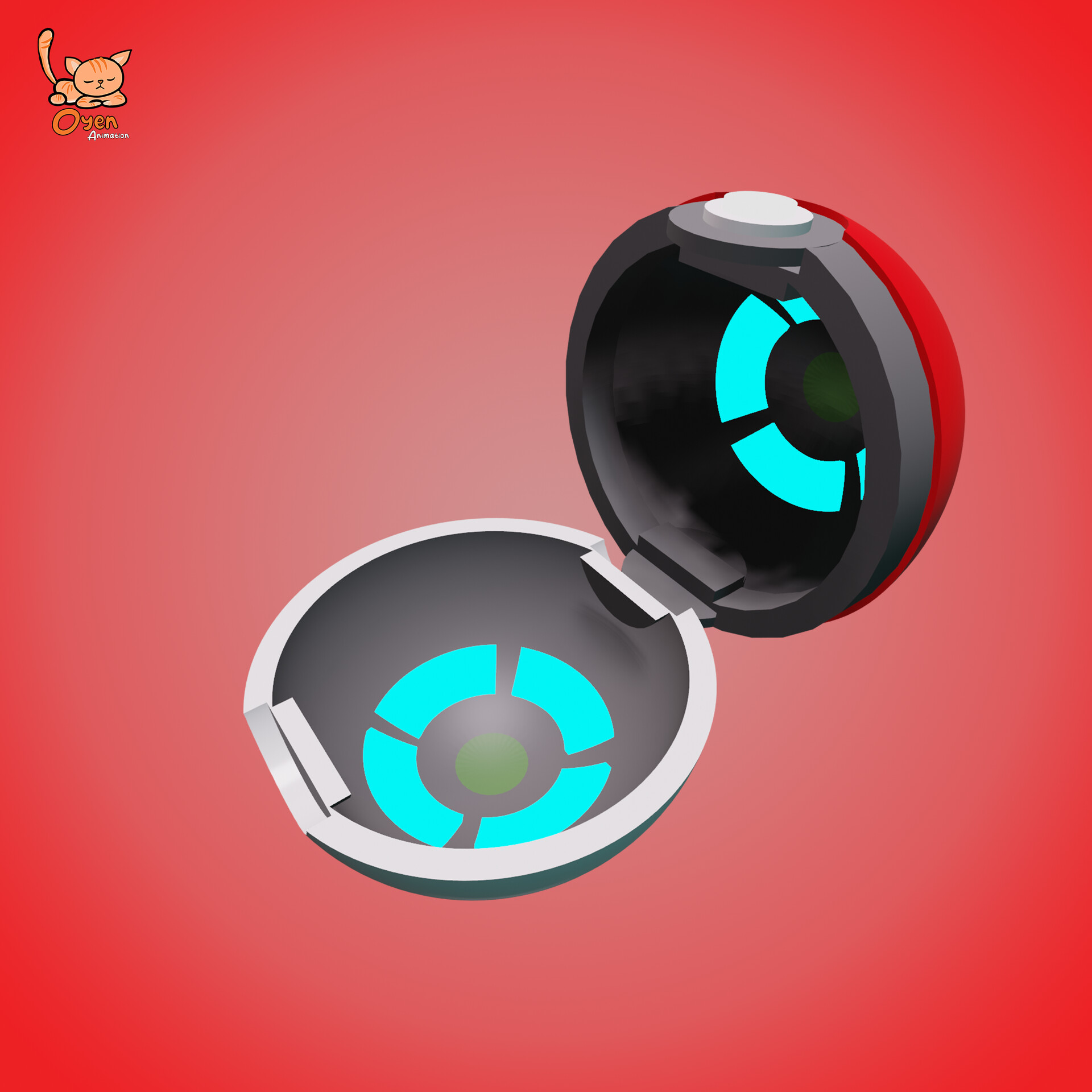 Riswan zamil - Pokeball Pokemon Complete with inside 3D design