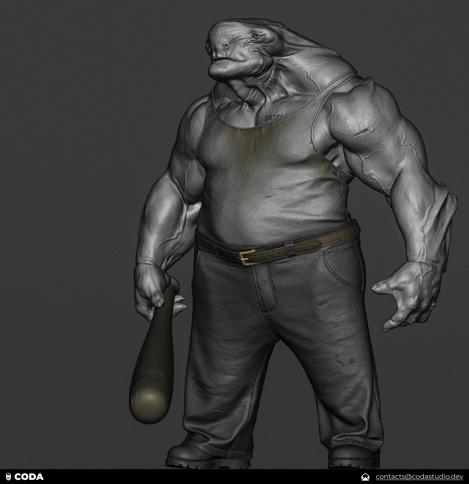CODA Sci-Fi Art - Fat Shark concept sculpt