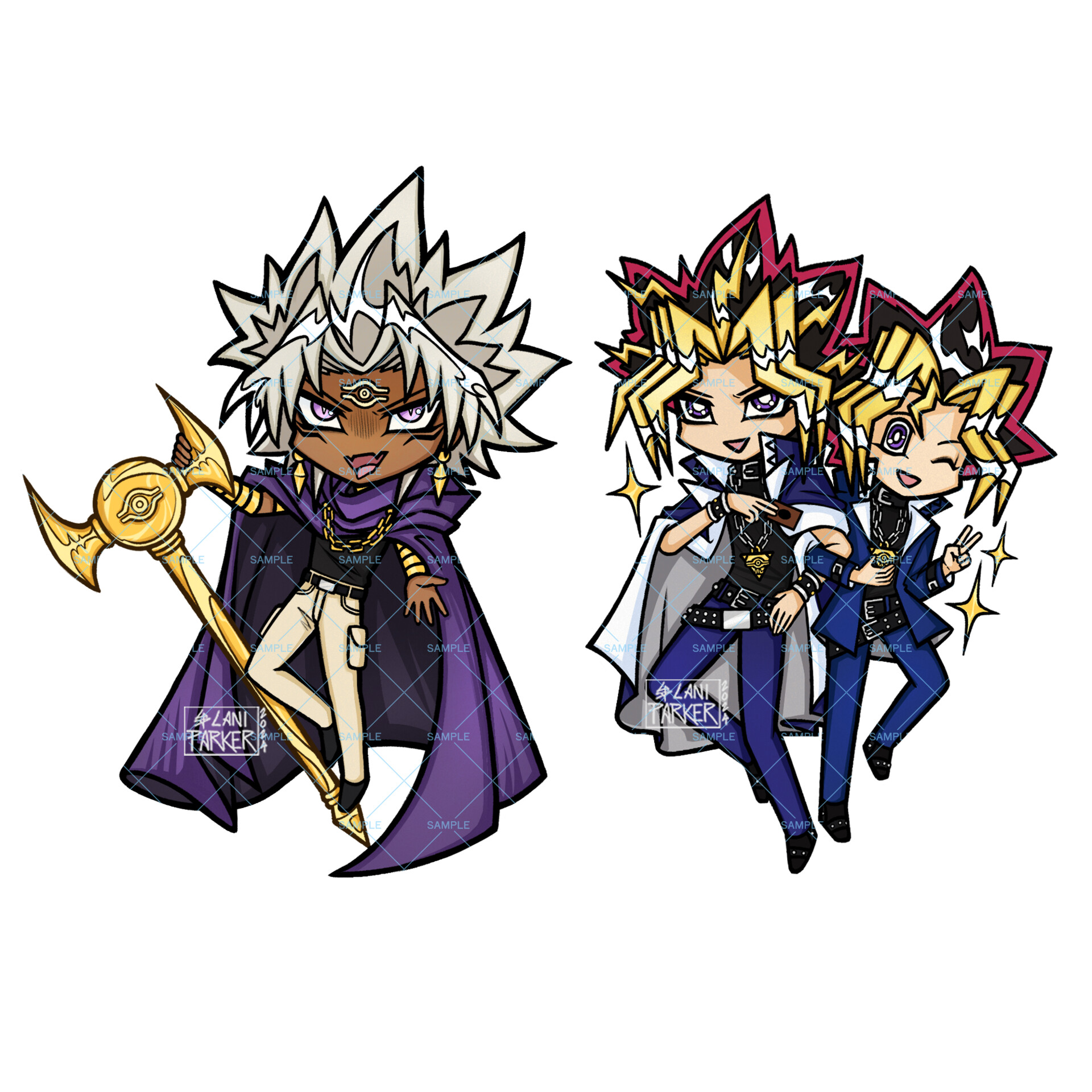 ArtStation - [Yu-Gi-Oh!] Yami Marik and Yugi Duo Chibis!