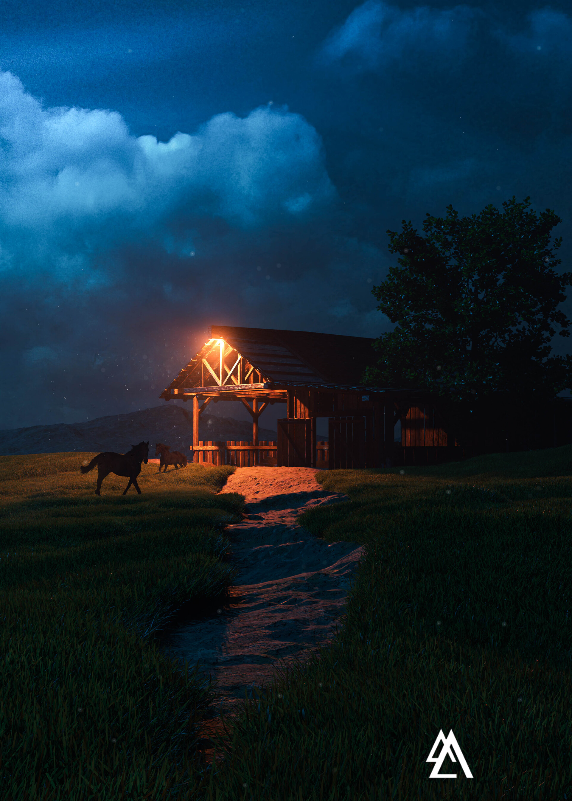 ArtStation - Night Barn