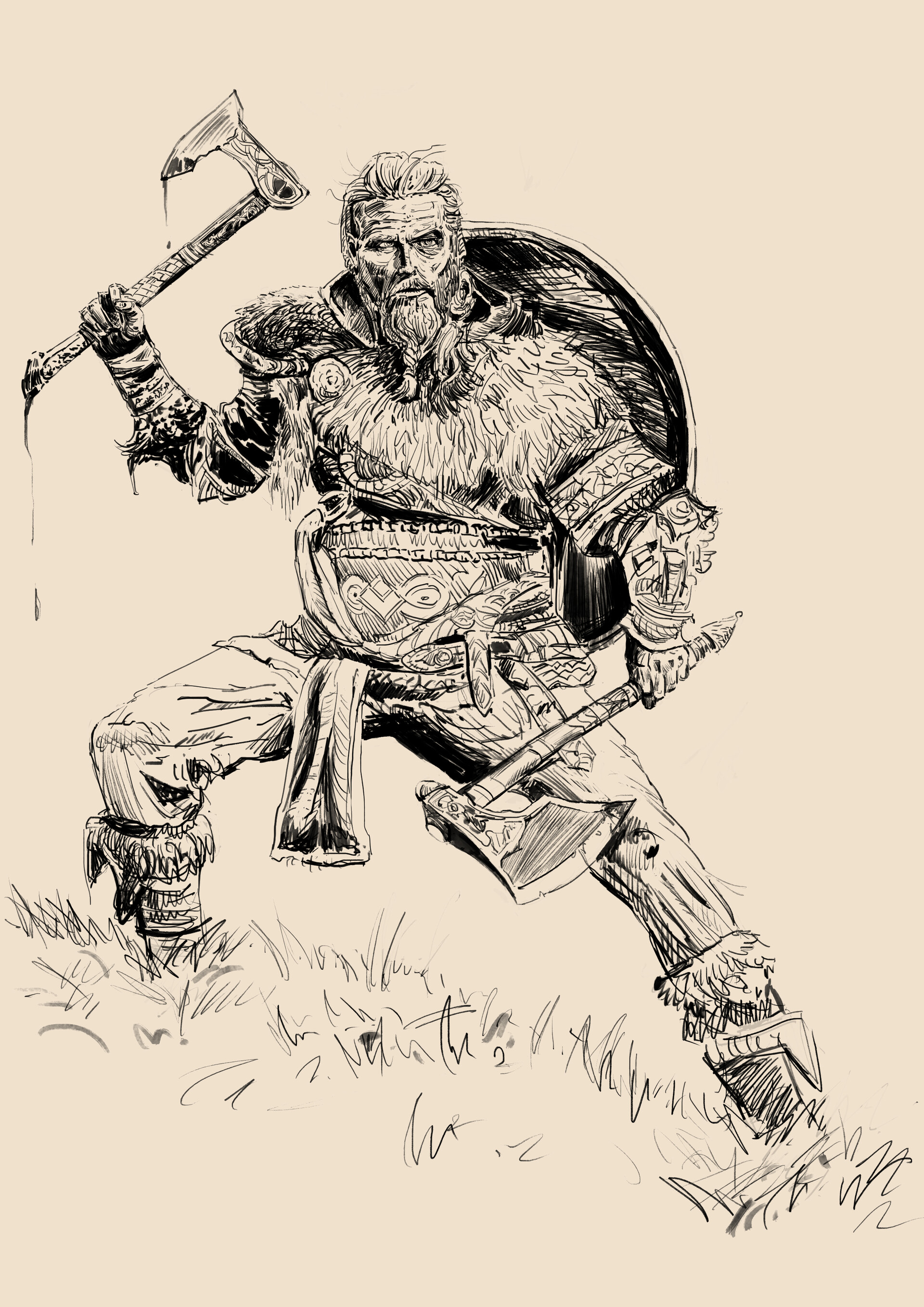 ArtStation - Slavic ax warrior