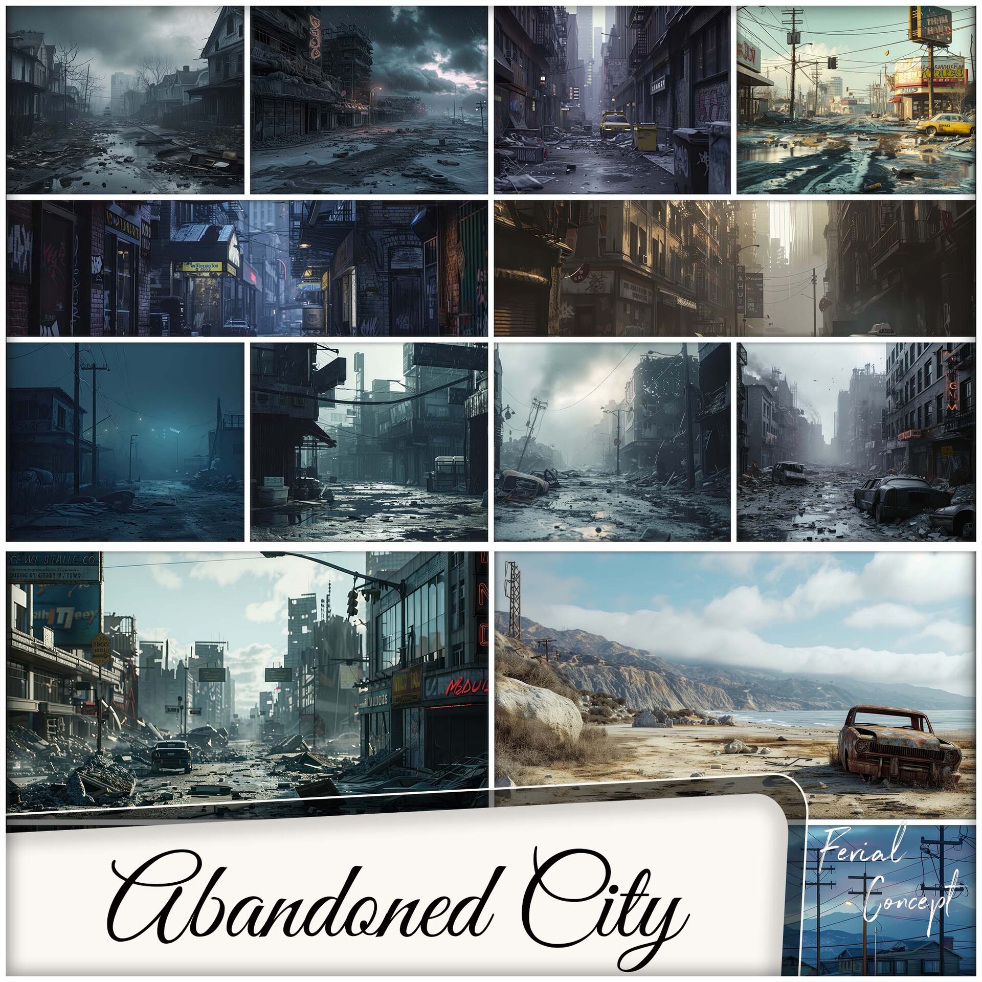 Ferial Concept - 🔹250 Abandoned City Environment Concept Reference ...