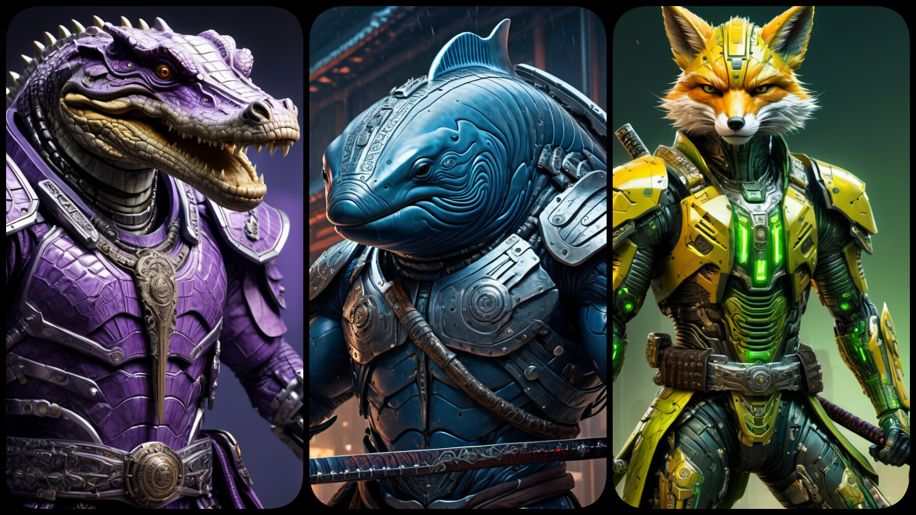 ArtStation - 100 Cybernetic Mutant Samurai Animals | 4K