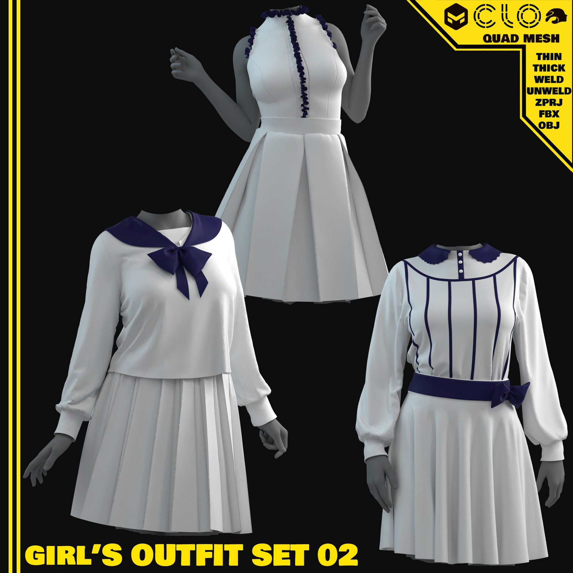 ArtStation - Girl's Outfit SET 2