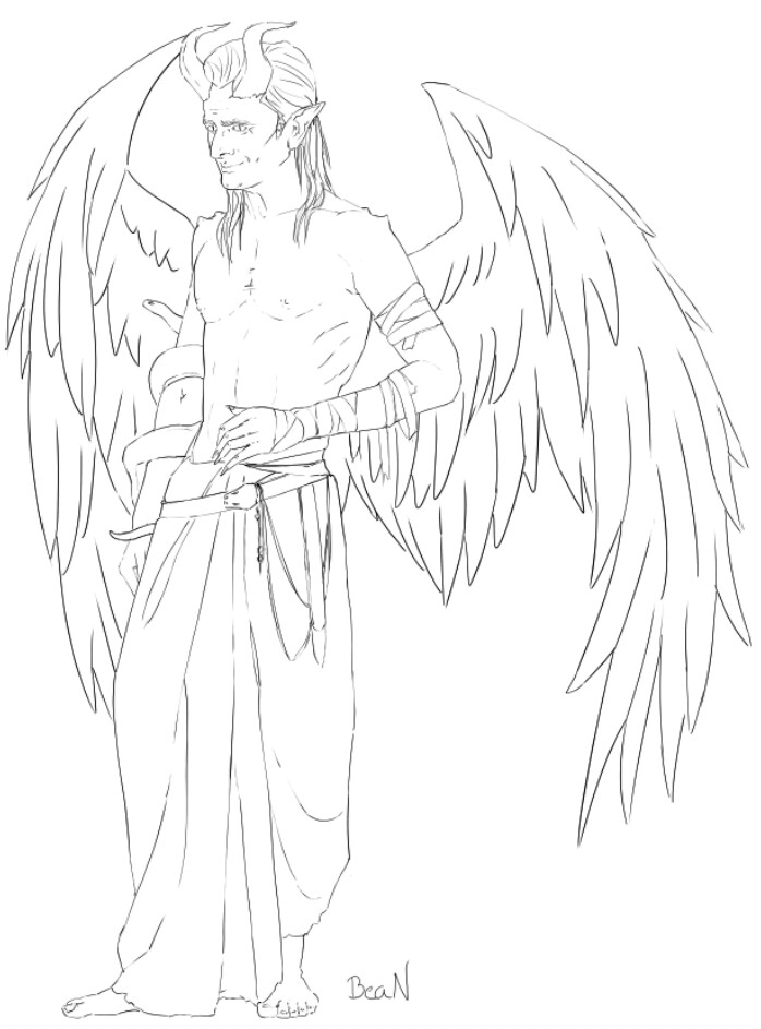 fallen angel coloring