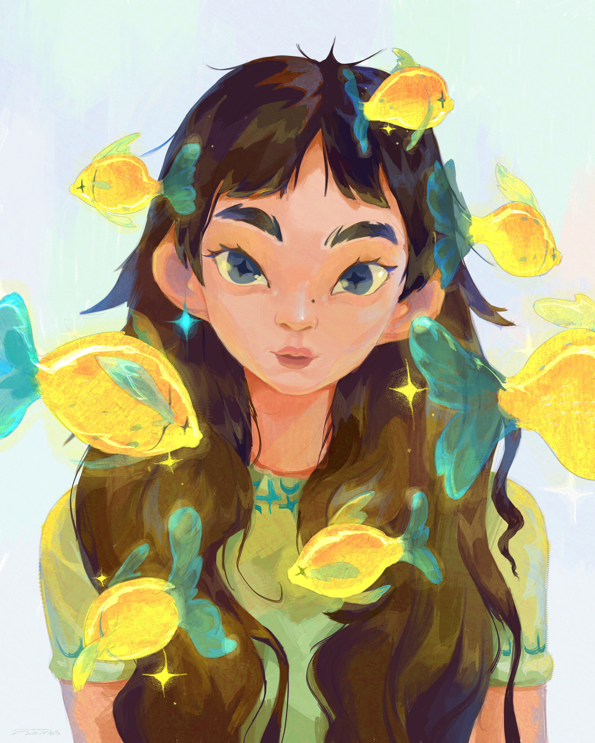 ArtStation - Girl with fish