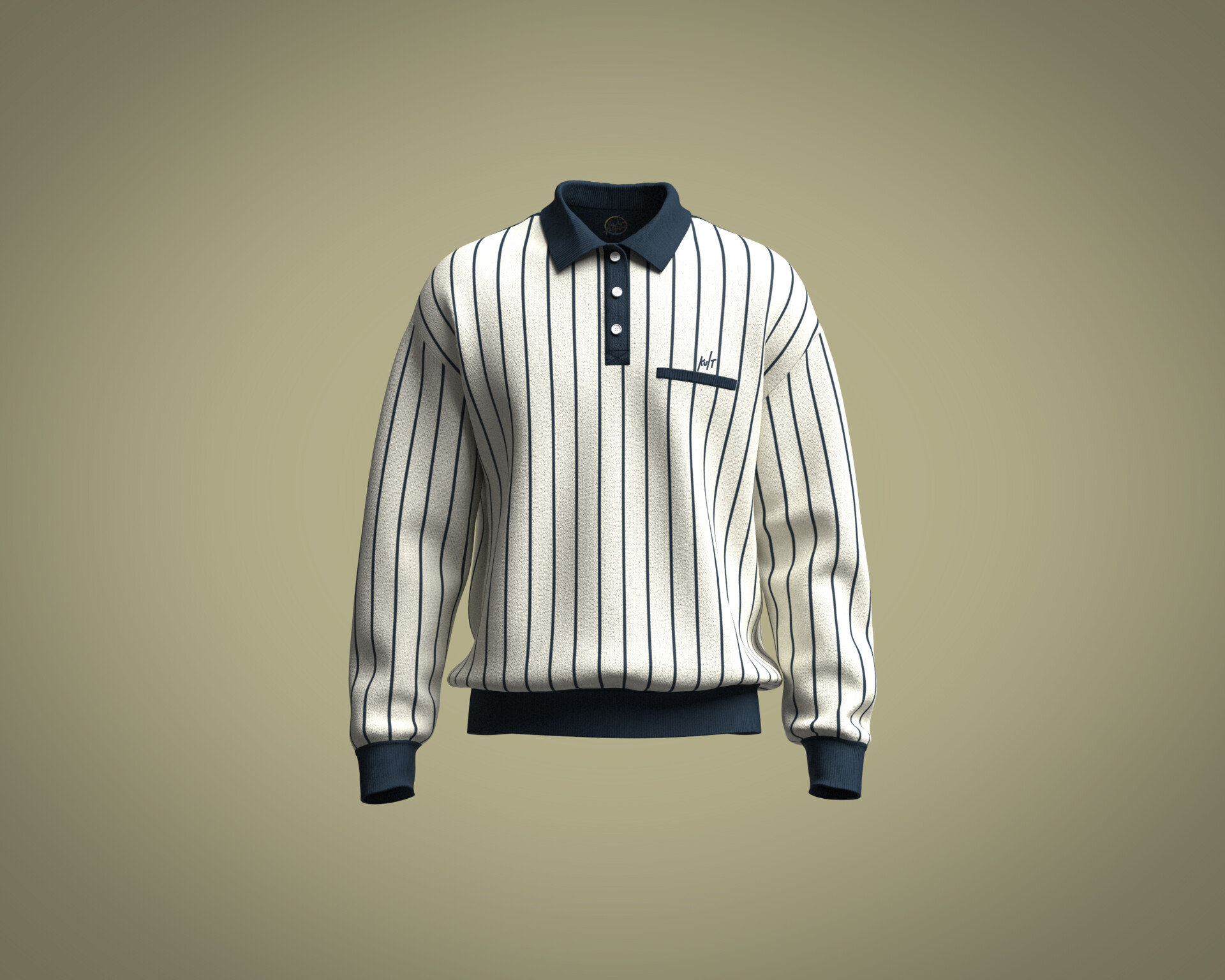 ArtStation - Mens baseball polo shirt with rib and graphic design