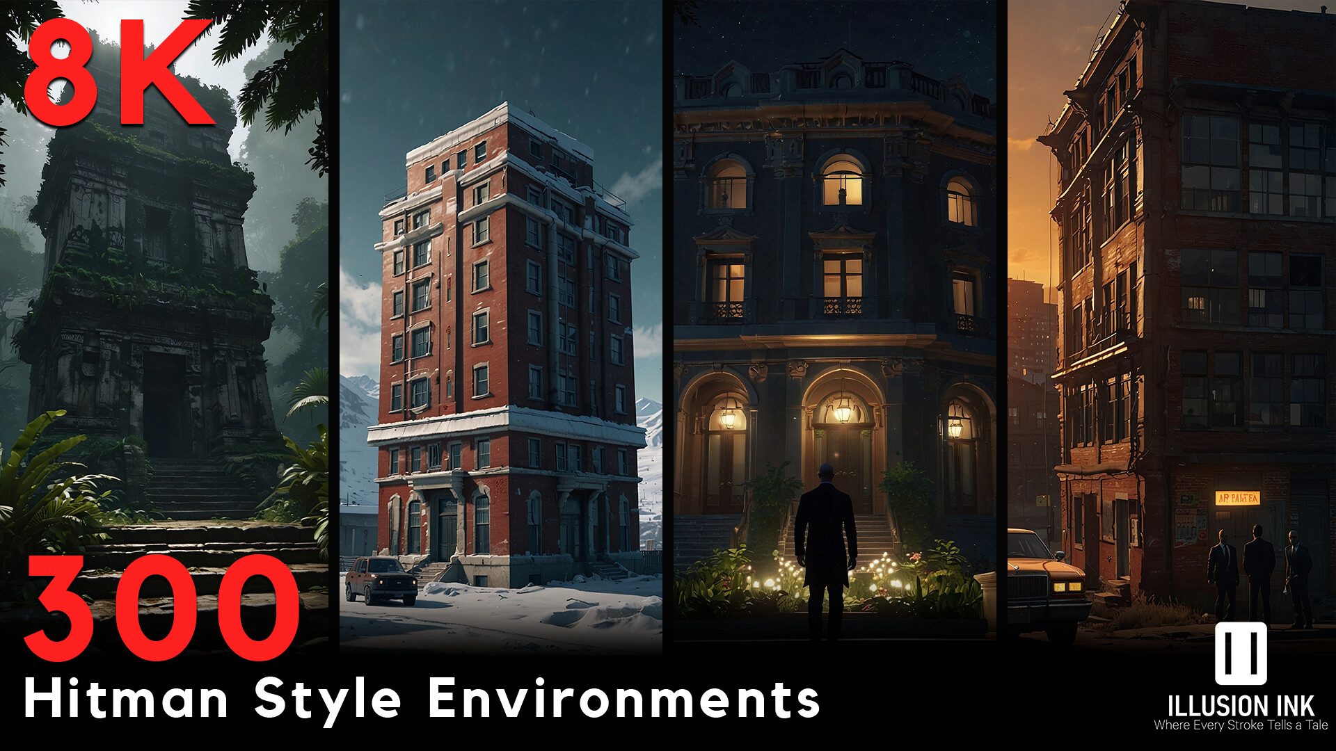 ILLUSION INK - 300 Hitman Style Environment | 8K