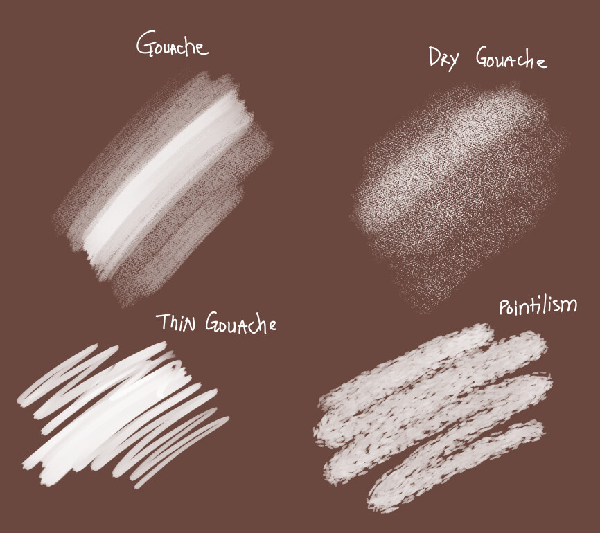 ArtStation - Dry Gouache Brushes