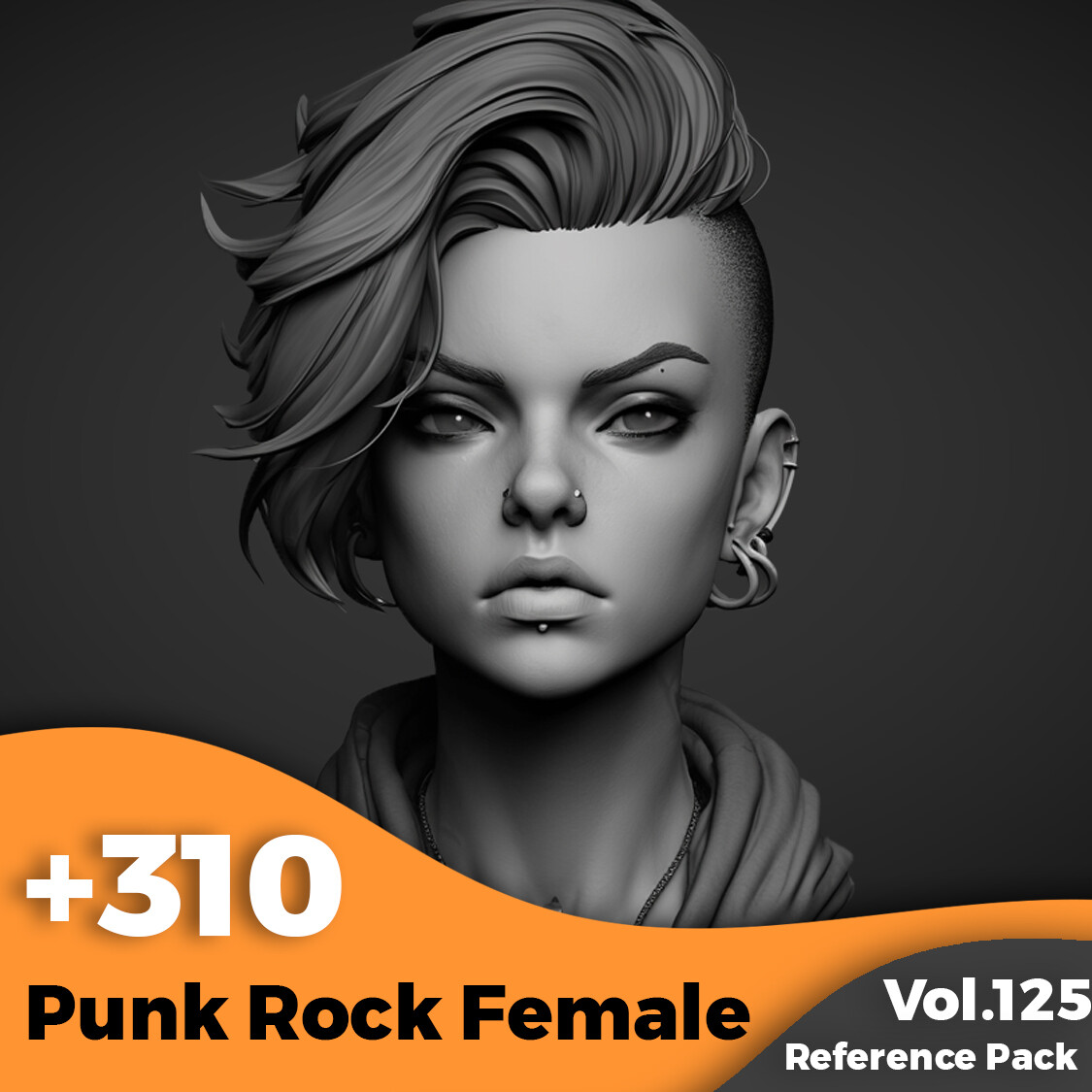 ArtStation - +310 Punk Rock Female Head Sculpt References(4k)
