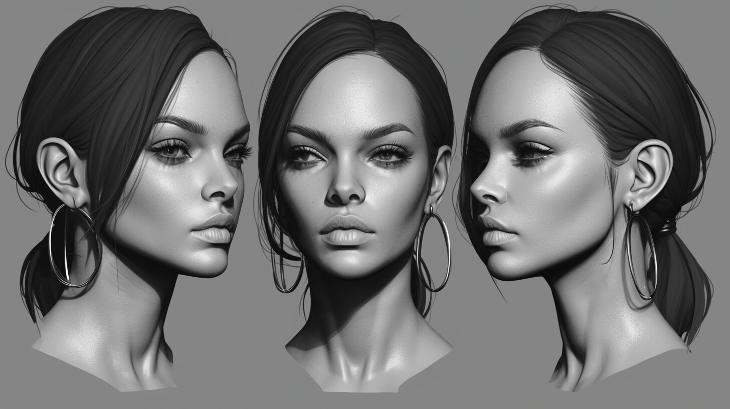 3D Head Sculpt References in 4K - Tika Art - +300 Latin American Female ...