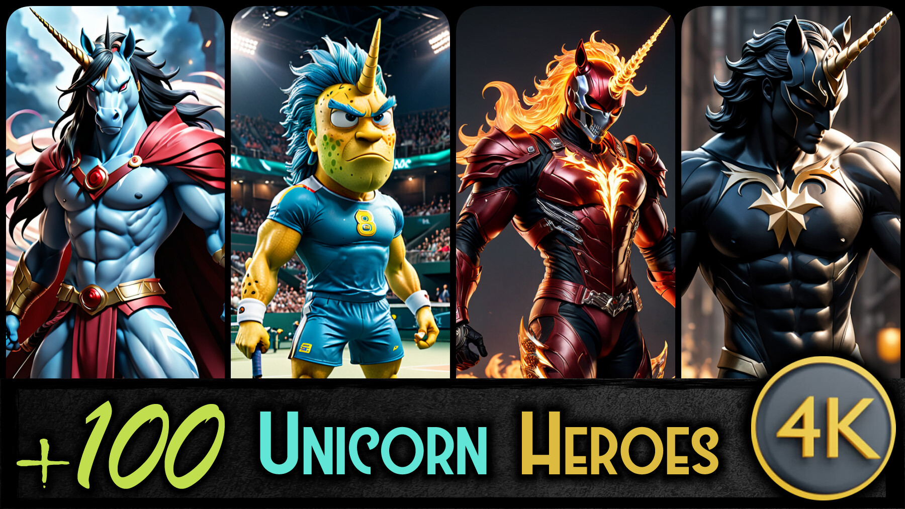 ArtStation - 100 Unicorn SuperHeroes | Full Body | 4K